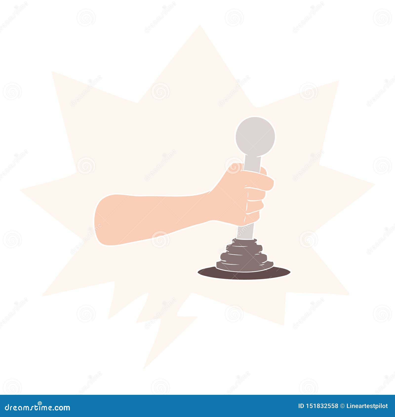 A Creative Cartoon Hand Pulling Lever and Speech Bubble in Retro Style ...