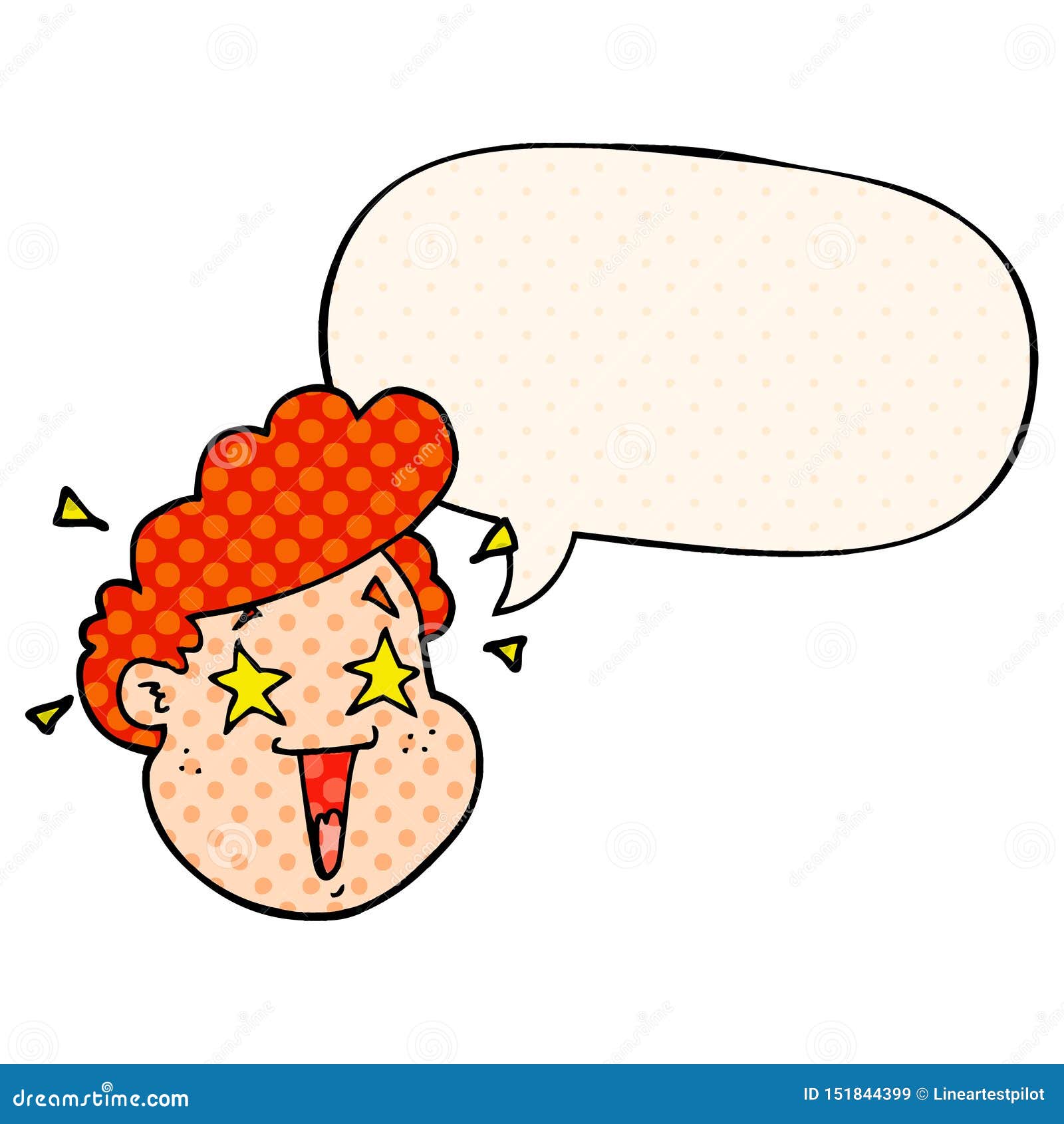 A Creative Cartoon Happy Face and Speech Bubble in Comic Book Style ...