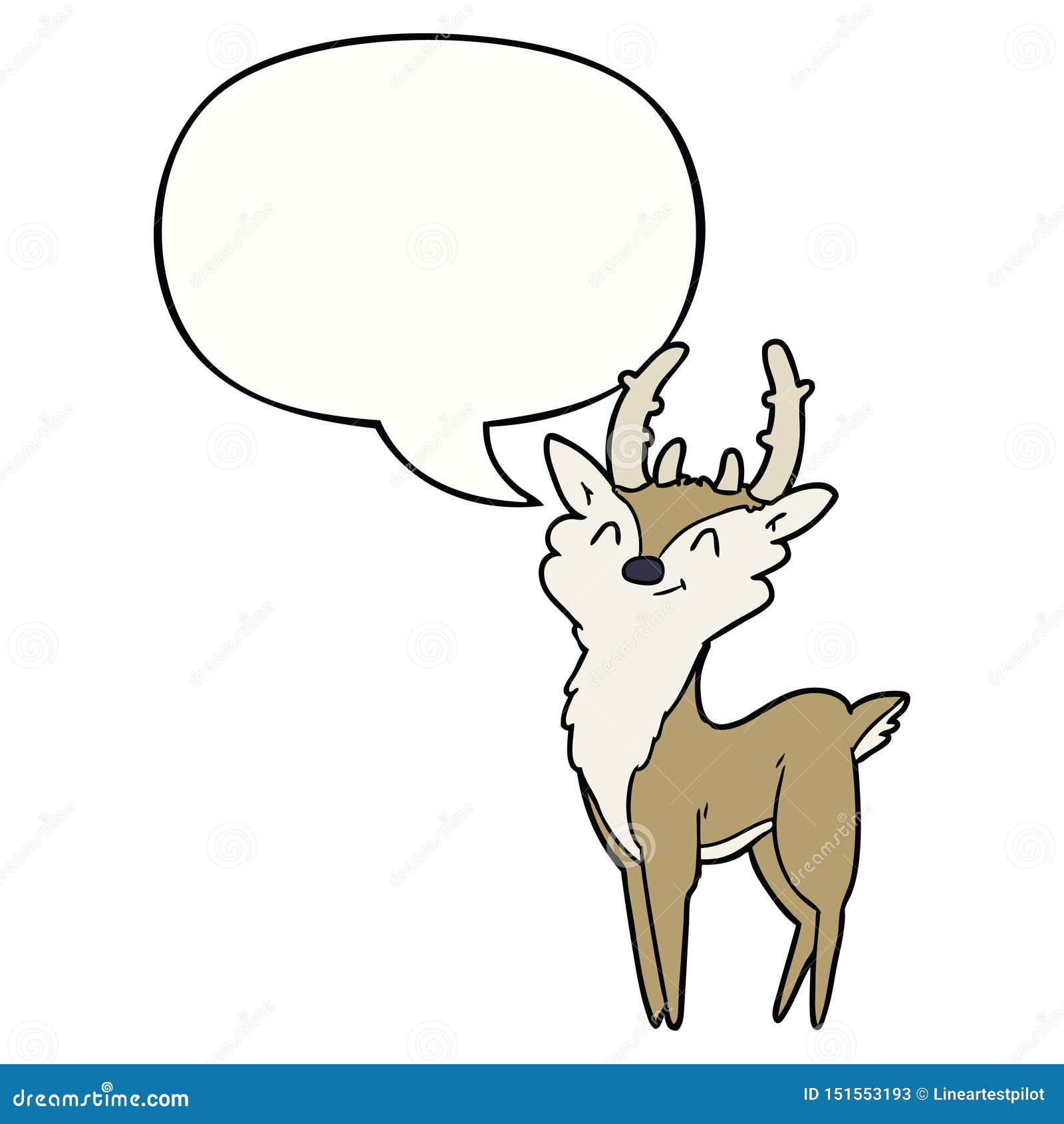A Creative Cartoon Happy Stag and Speech Bubble Stock Vector ...