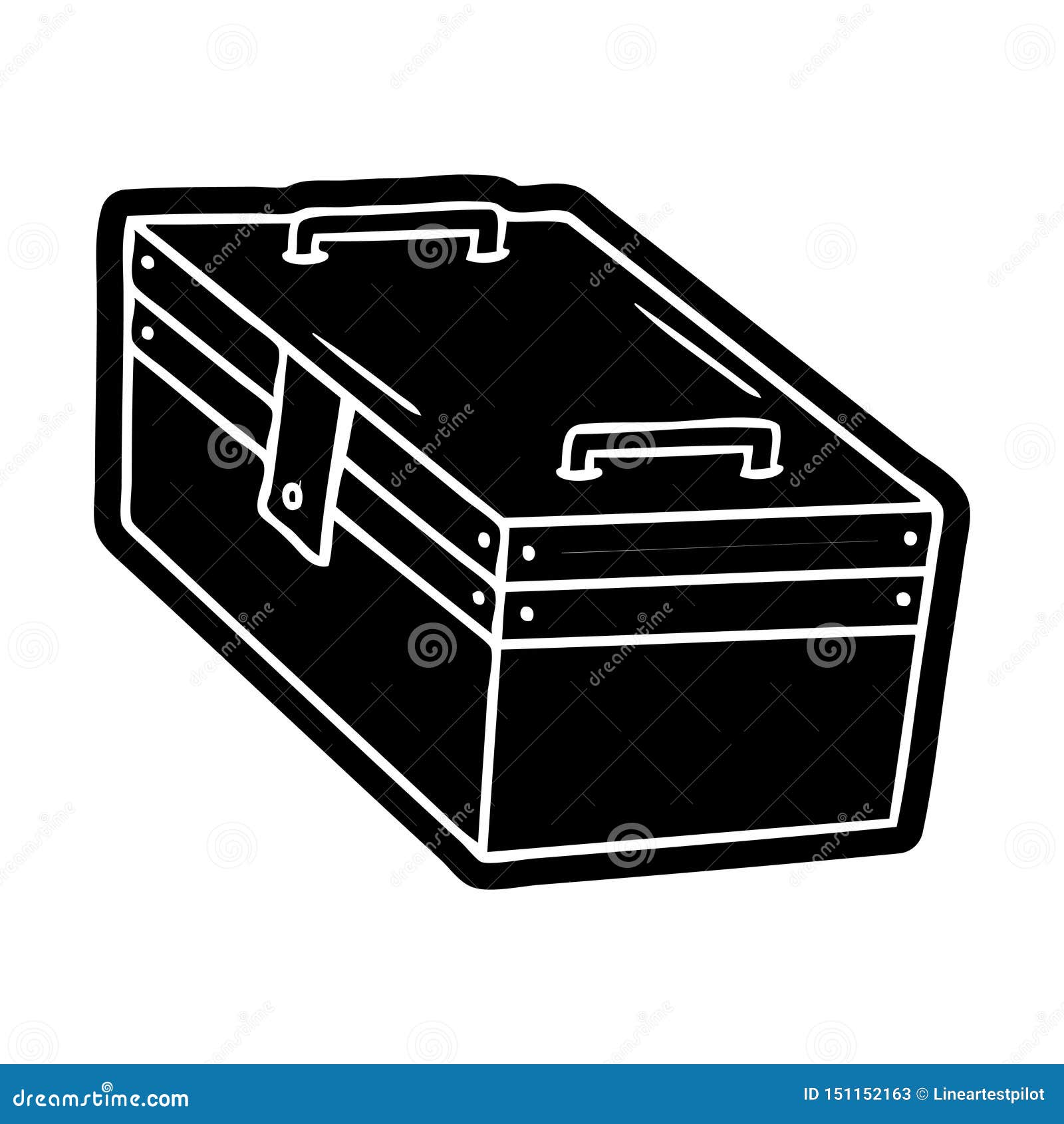 A Creative Cartoon Icon Drawing of a Metal Tool Box Stock Vector ...