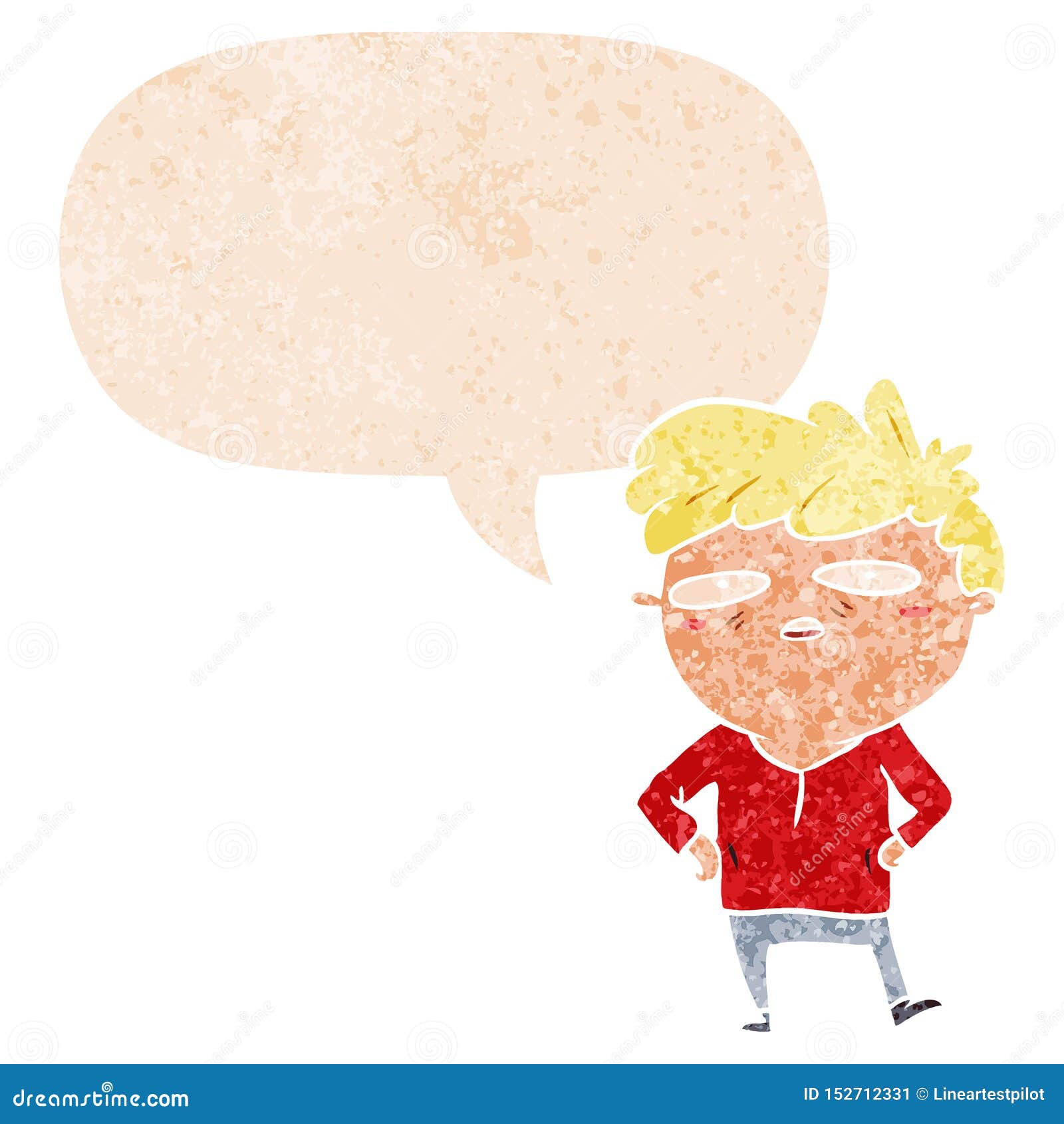 A Creative Cartoon Impatient Man and Speech Bubble in Retro Textured ...
