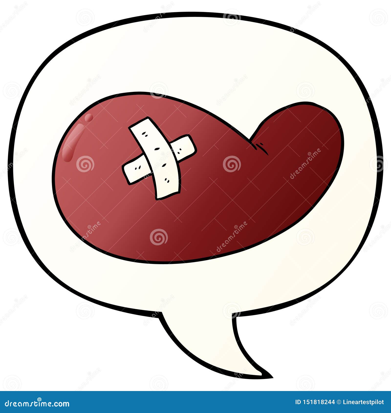 A Creative Cartoon Injured Gall Bladder and Speech Bubble in Smooth ...