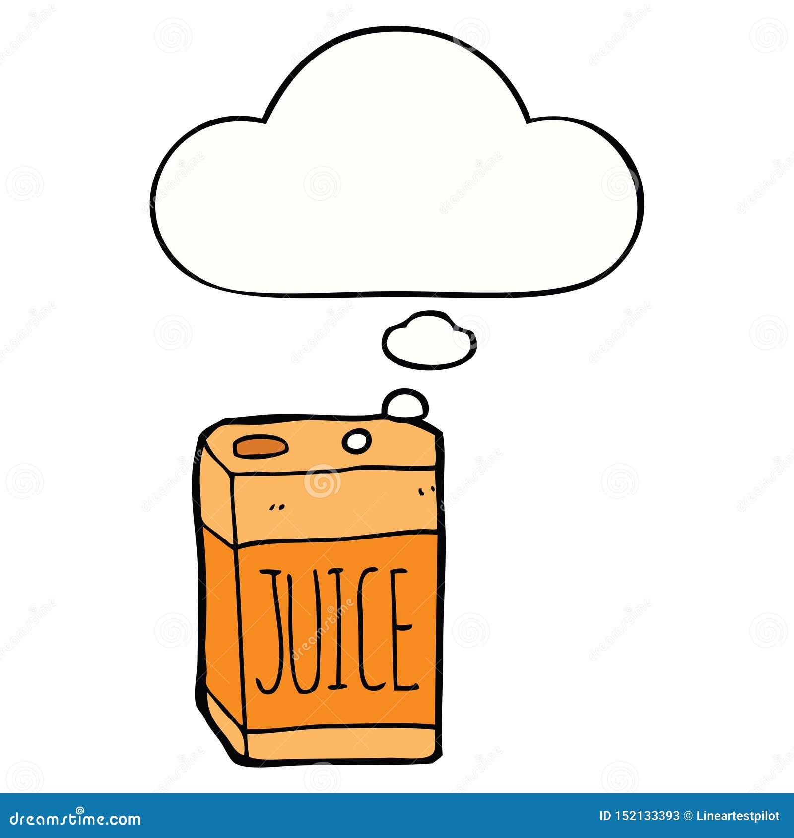 A Creative Cartoon Juice Box and Thought Bubble Stock Vector ...
