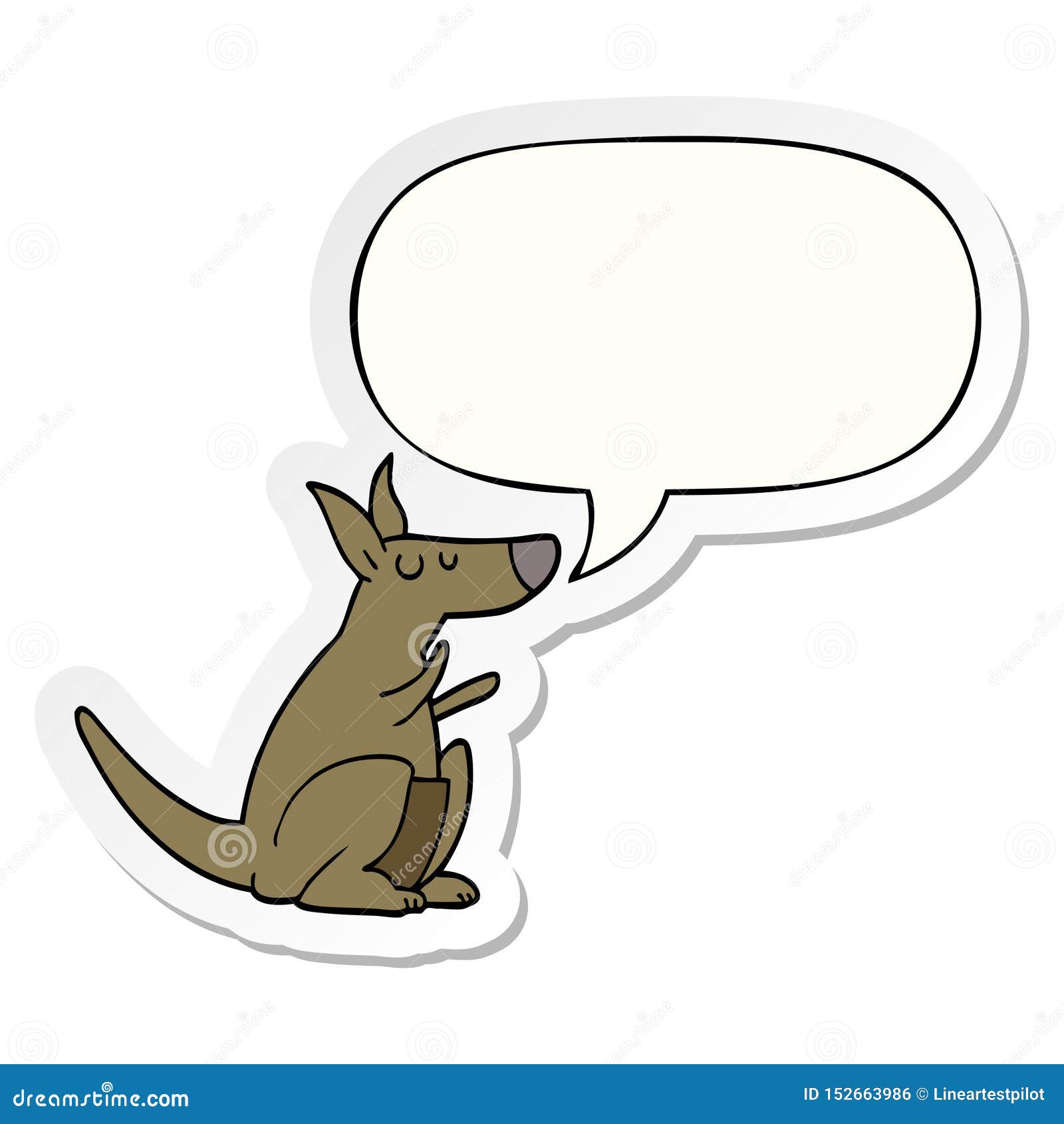 A Creative Cartoon Kangaroo and Speech Bubble Sticker Stock Vector ...