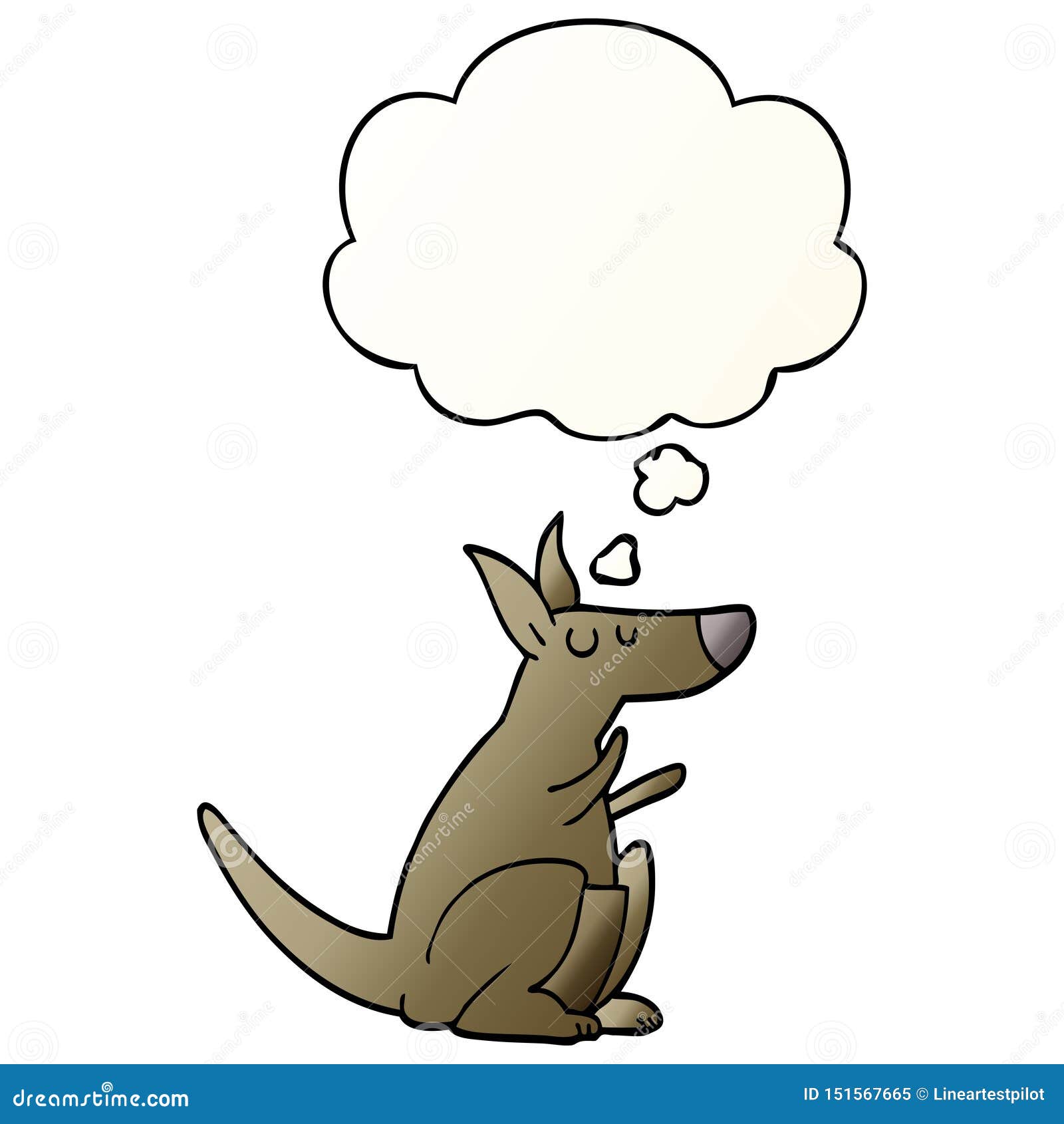 A Creative Cartoon Kangaroo and Thought Bubble in Smooth Gradient Style ...