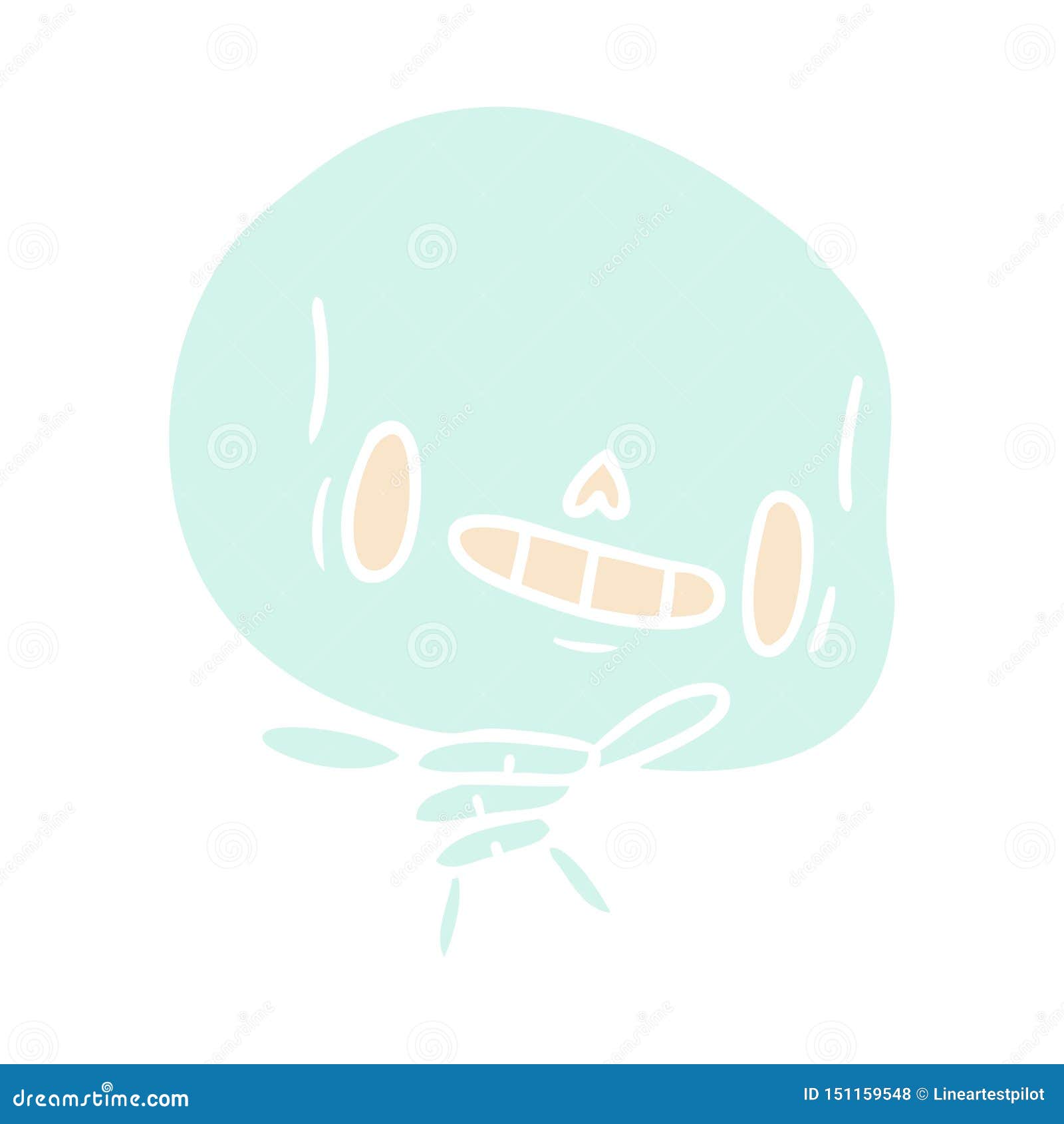 A Creative Cartoon Kawaii Cute Dead Skeleton Stock Vector ...