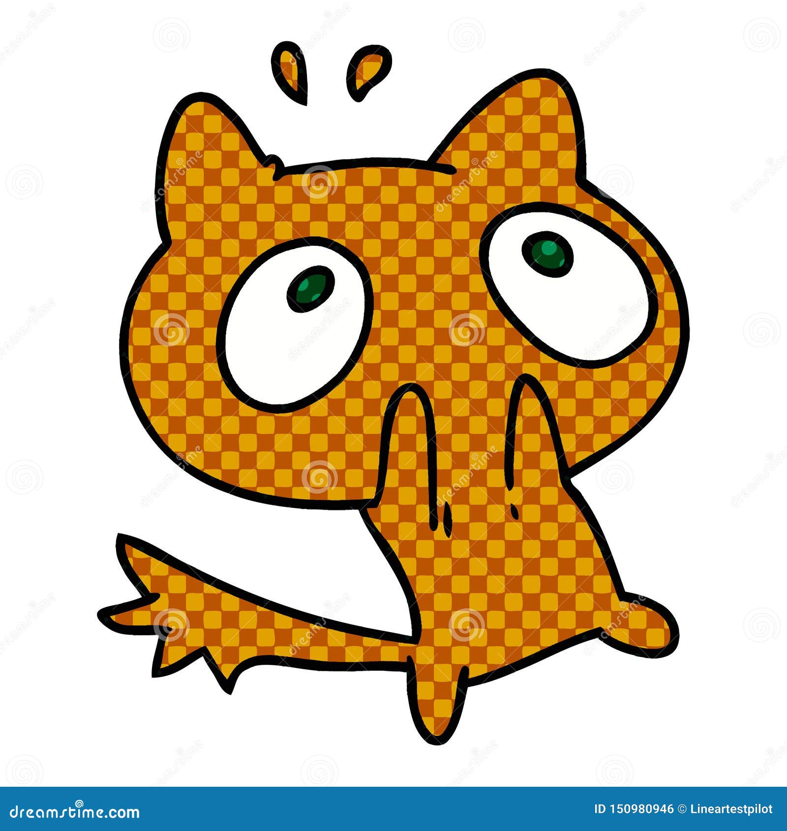 A Creative Cartoon Kawaii of a Shocked Cat Stock Vector - Illustration ...