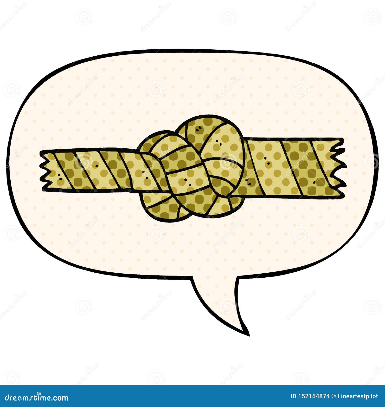 A Creative Cartoon Knotted Rope and Speech Bubble in Comic Book Style ...