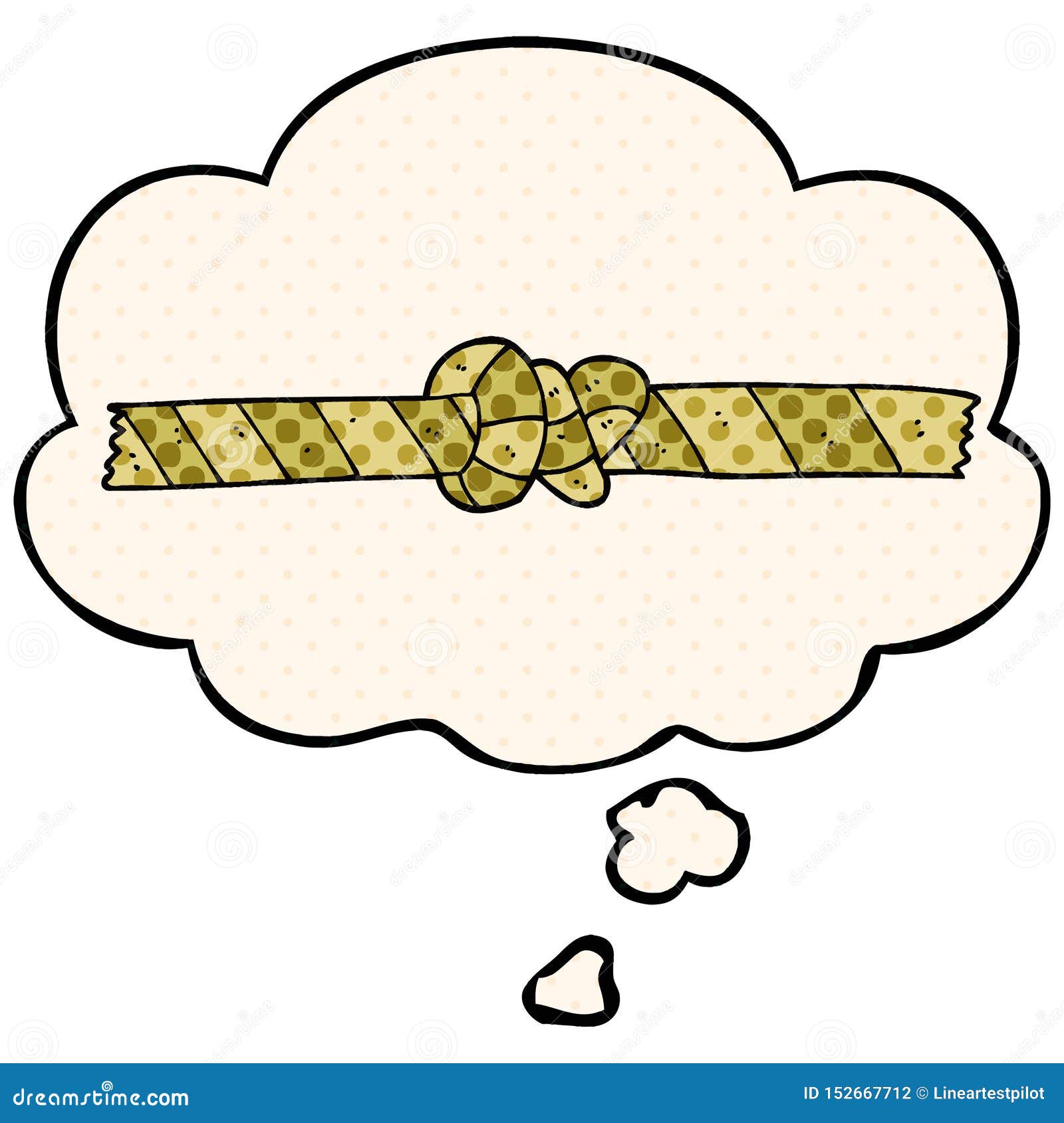 A Creative Cartoon Knotted Rope and Thought Bubble in Comic Book Style ...