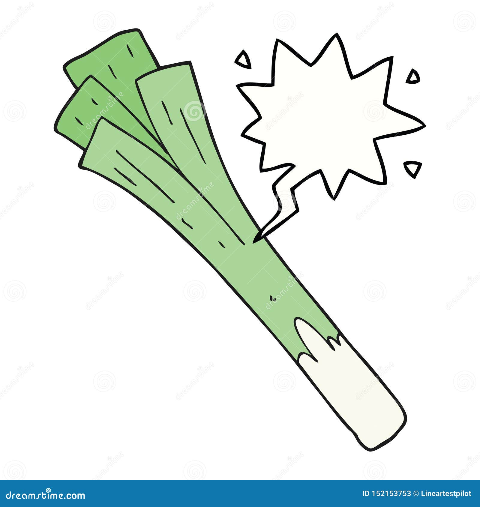 A Creative Cartoon Leeks and Speech Bubble Stock Vector - Illustration ...