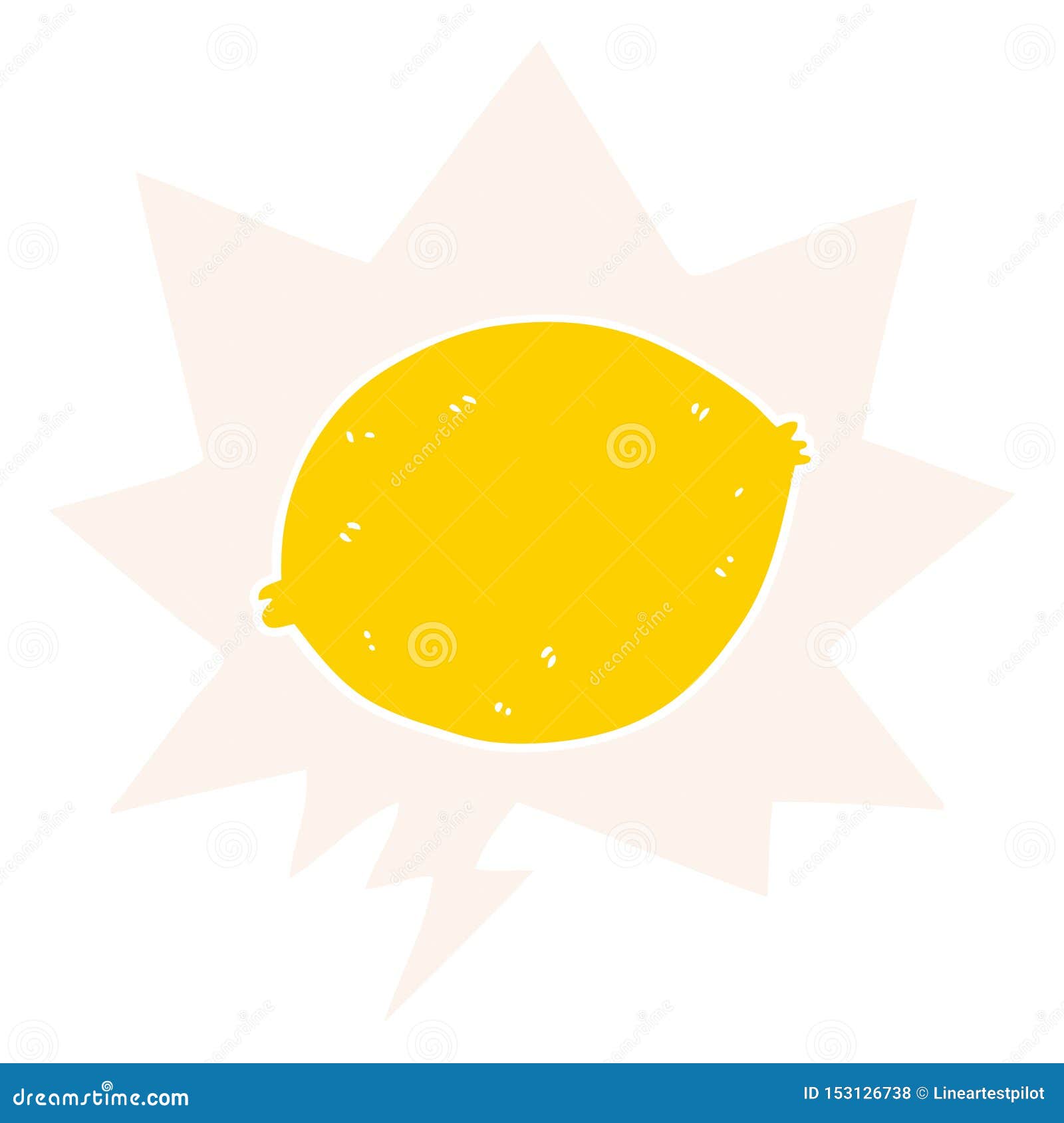 A Creative Cartoon Lemon and Speech Bubble in Retro Style Stock Vector ...
