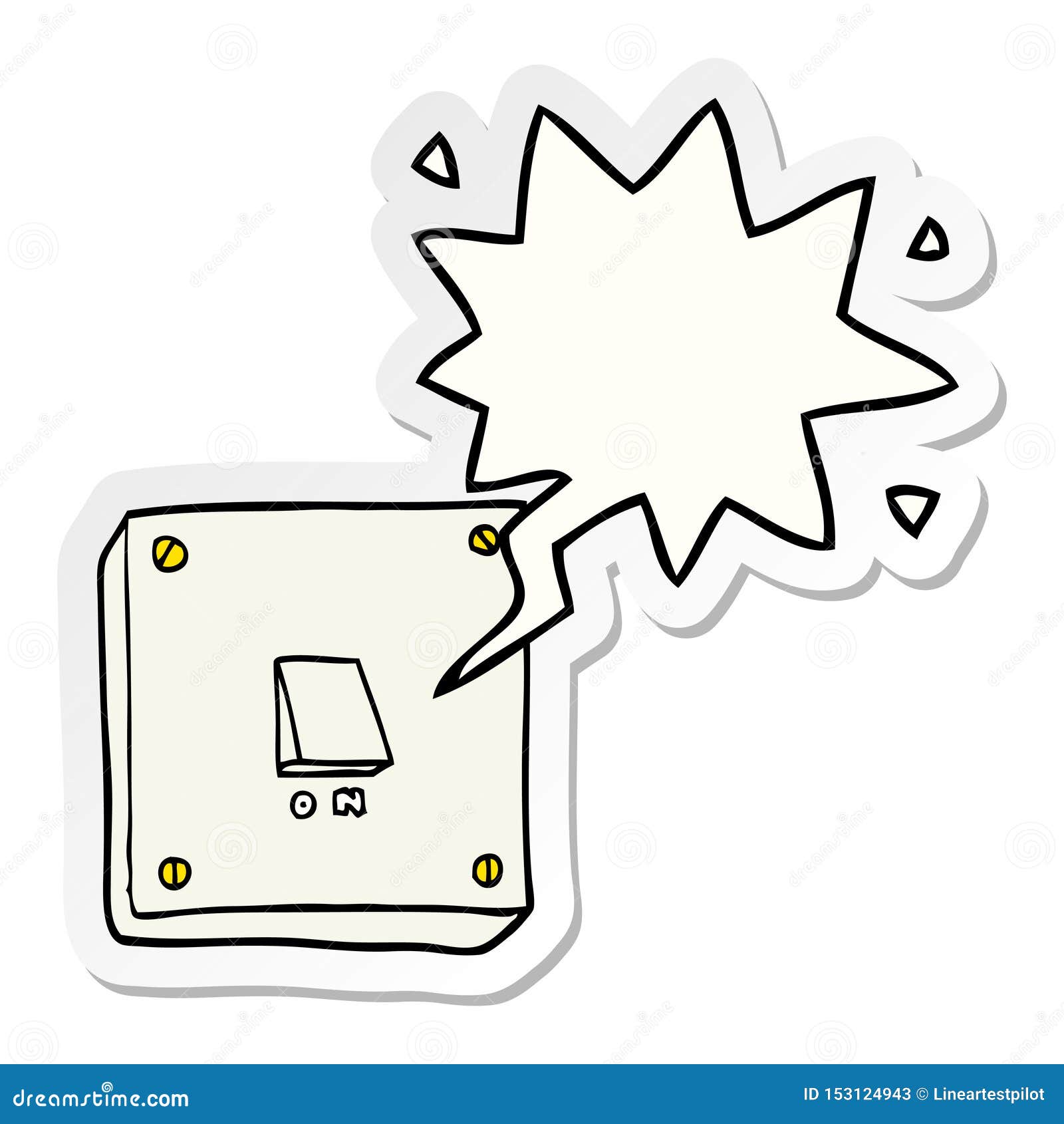 A Creative Cartoon Light Switch and Speech Bubble Sticker Stock Vector ...