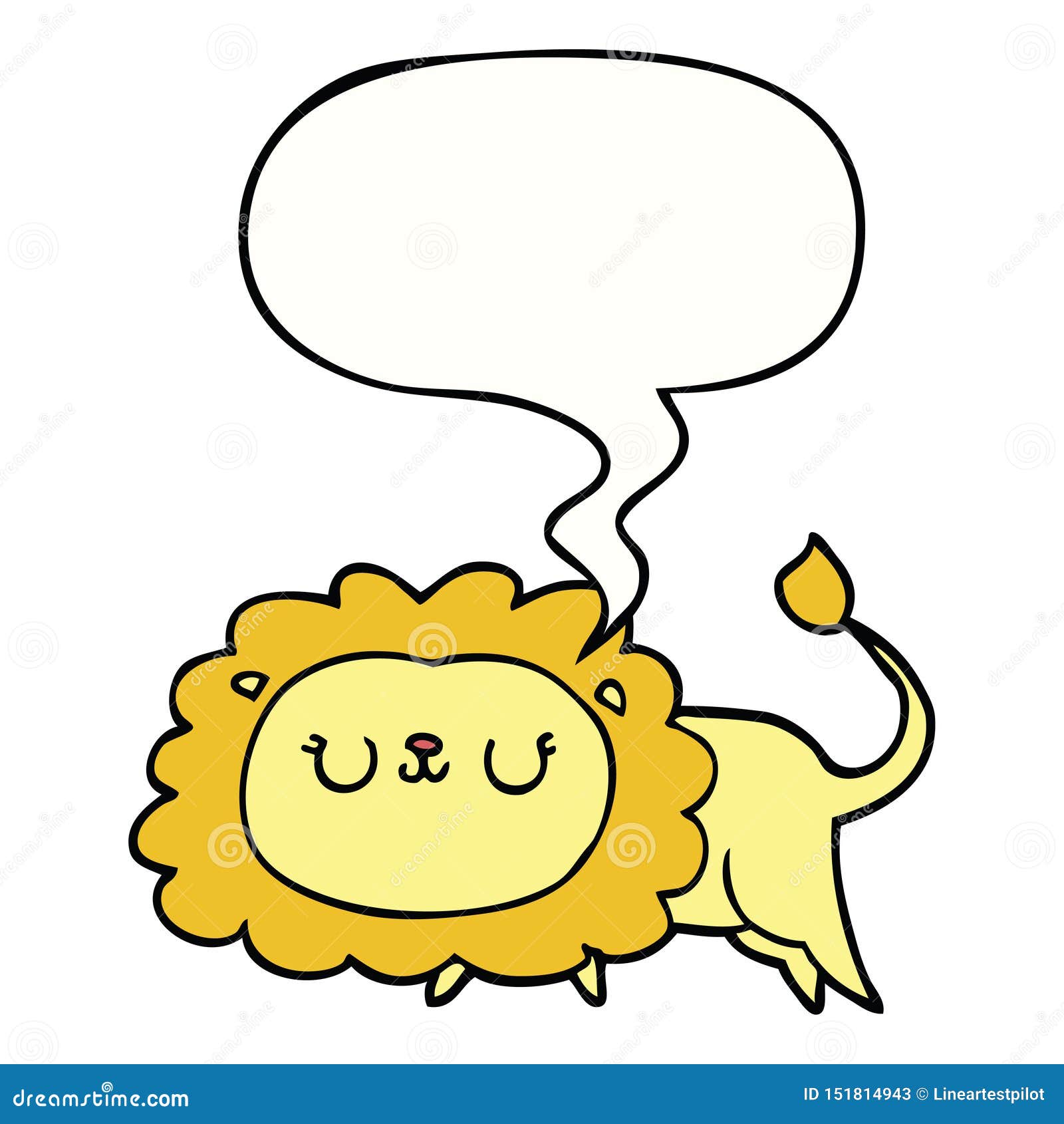 A Creative Cartoon Lion and Speech Bubble Stock Vector - Illustration ...