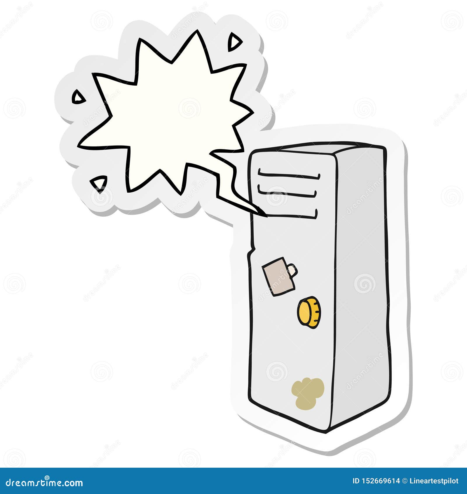 A Creative Cartoon Locker and Speech Bubble Sticker Stock Vector ...