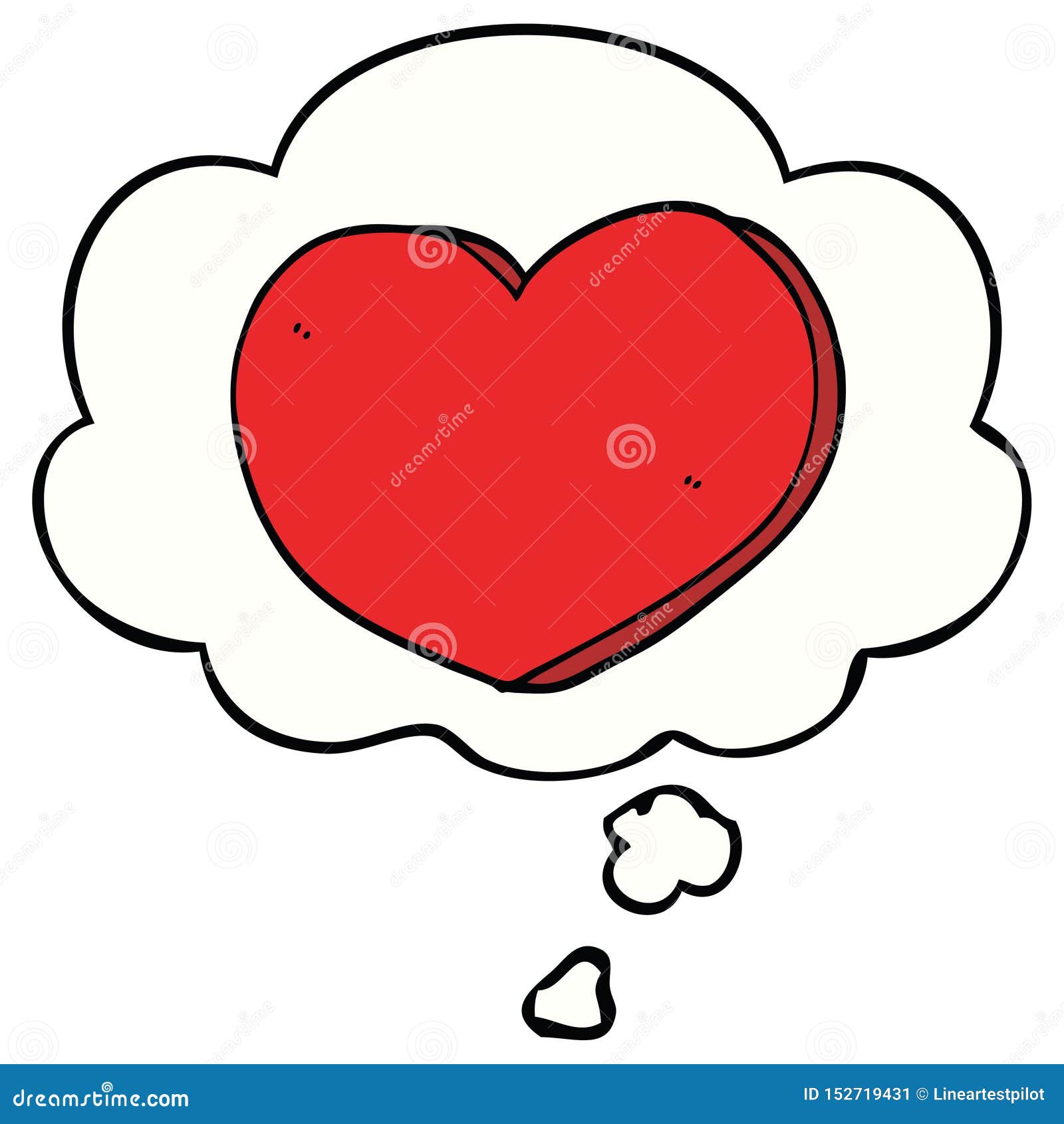A Creative Cartoon Love Heart and Thought Bubble Stock Vector ...