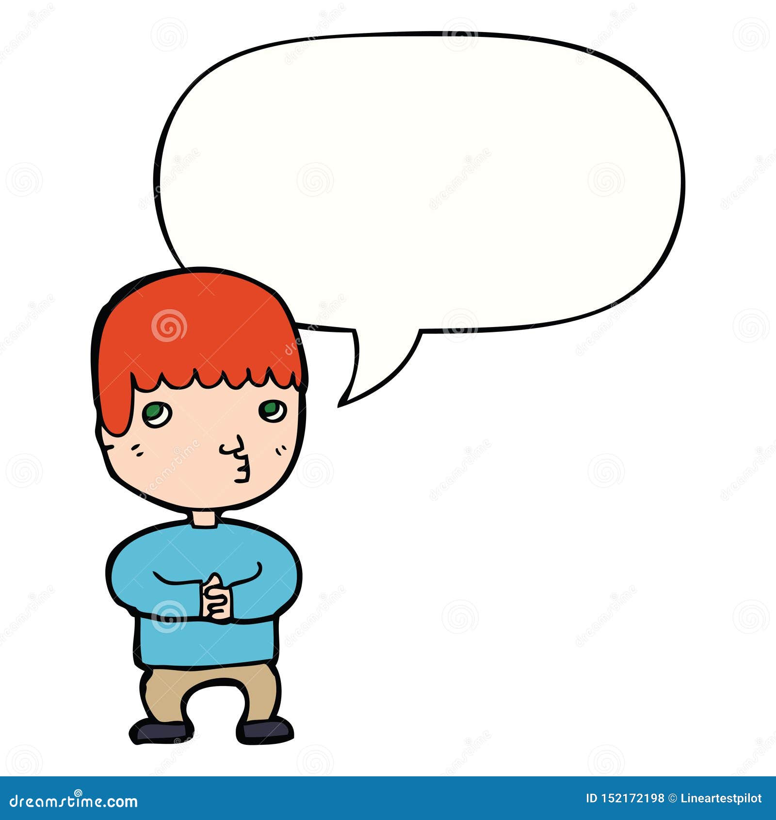 A Creative Cartoon Man Thinking and Speech Bubble Stock Vector ...