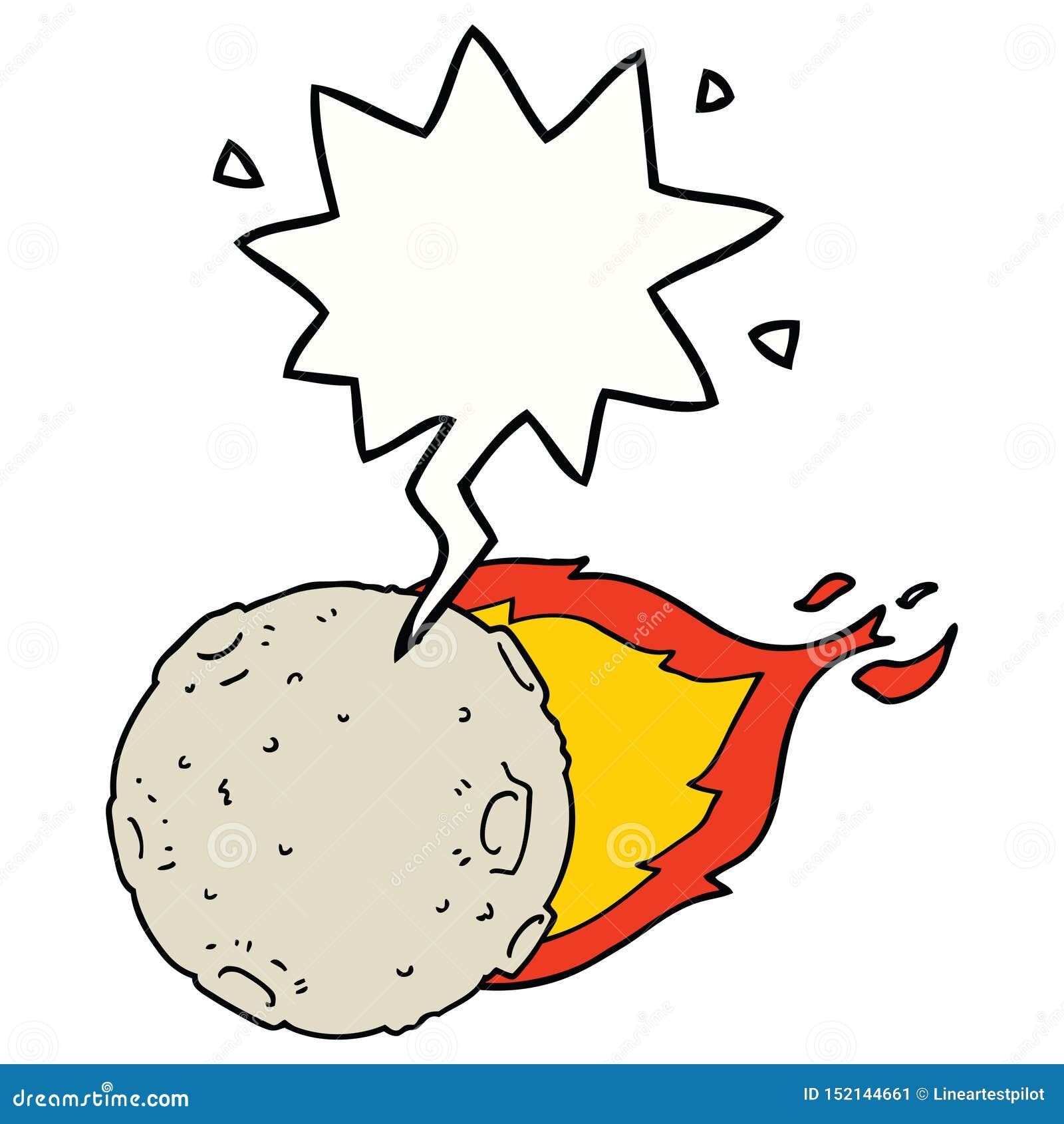 A Creative Cartoon Meteorite and Speech Bubble Stock Vector ...