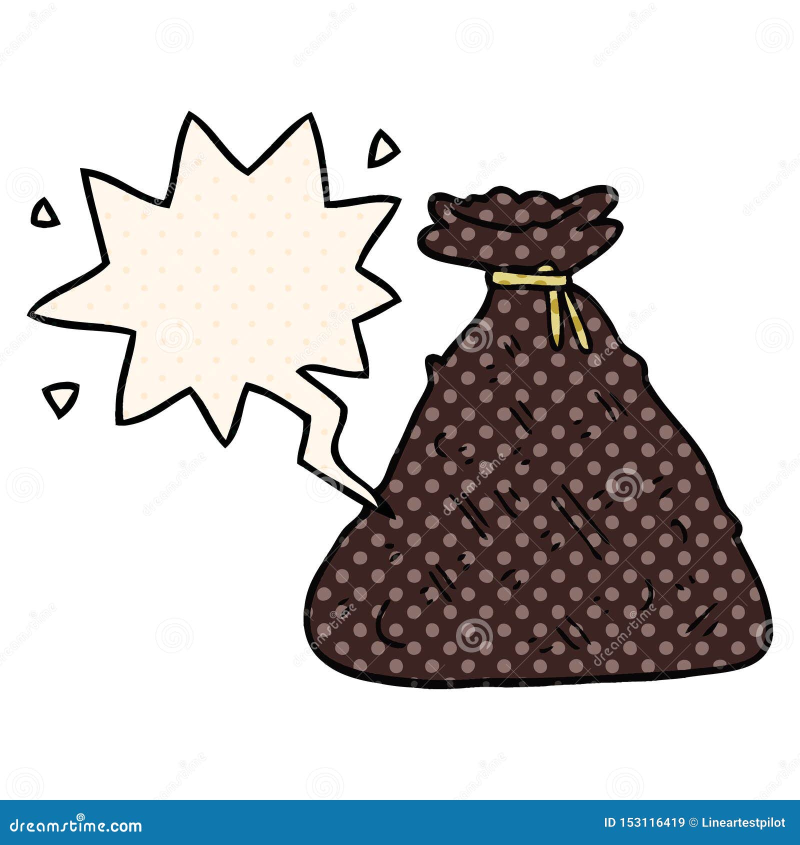 A Creative Cartoon Old Hessian Sack And Speech Bubble In Comic Book ...