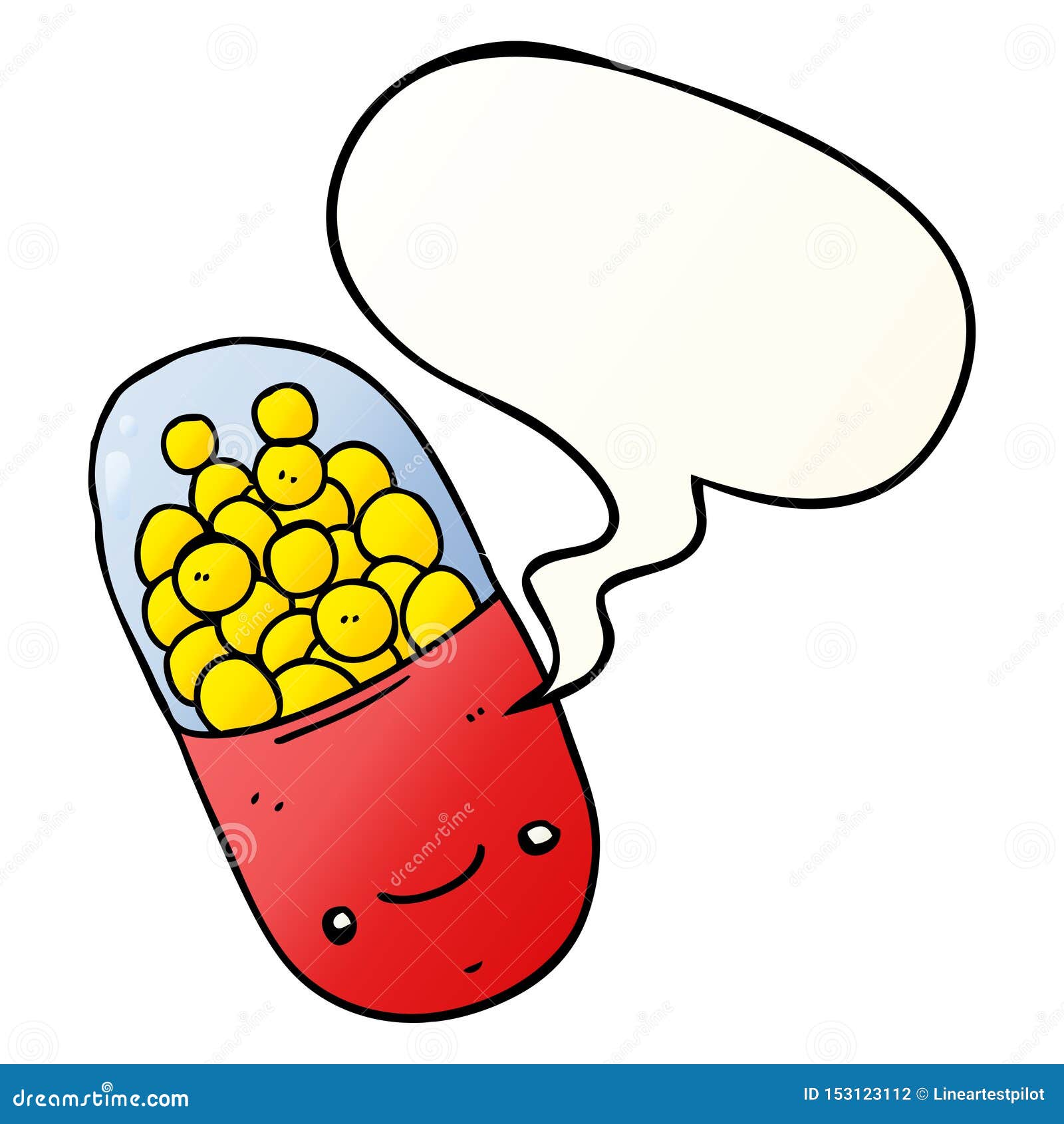 Cartoon Pill Pushes A Microbe In The Back. Vector Illustration On A ...