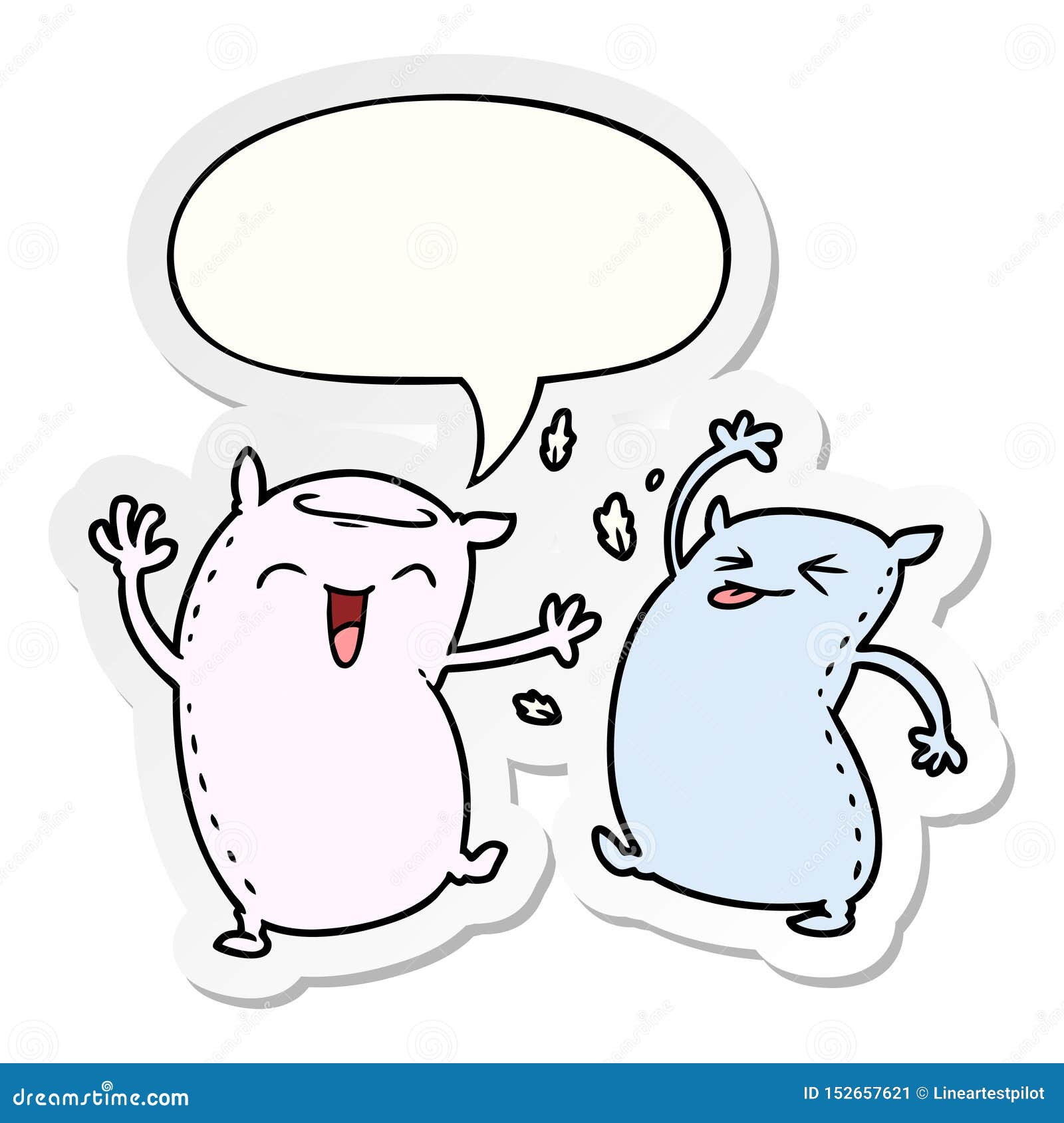 A Creative Cartoon Pillows and Speech Bubble Sticker Stock Vector ...