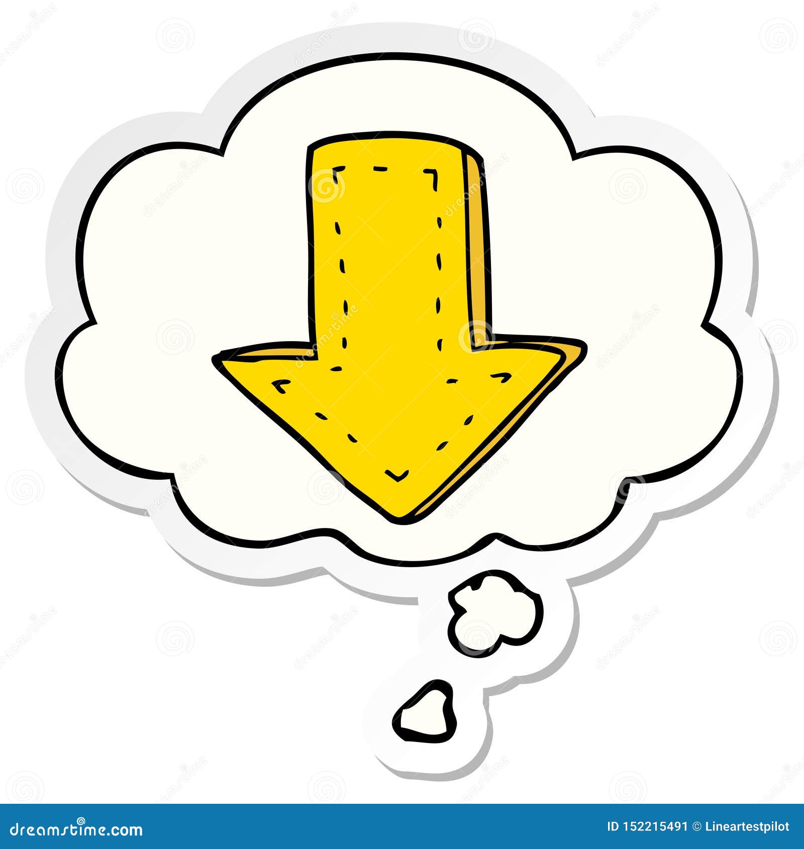 A Creative Cartoon Pointing Arrow and Thought Bubble As a Printed ...