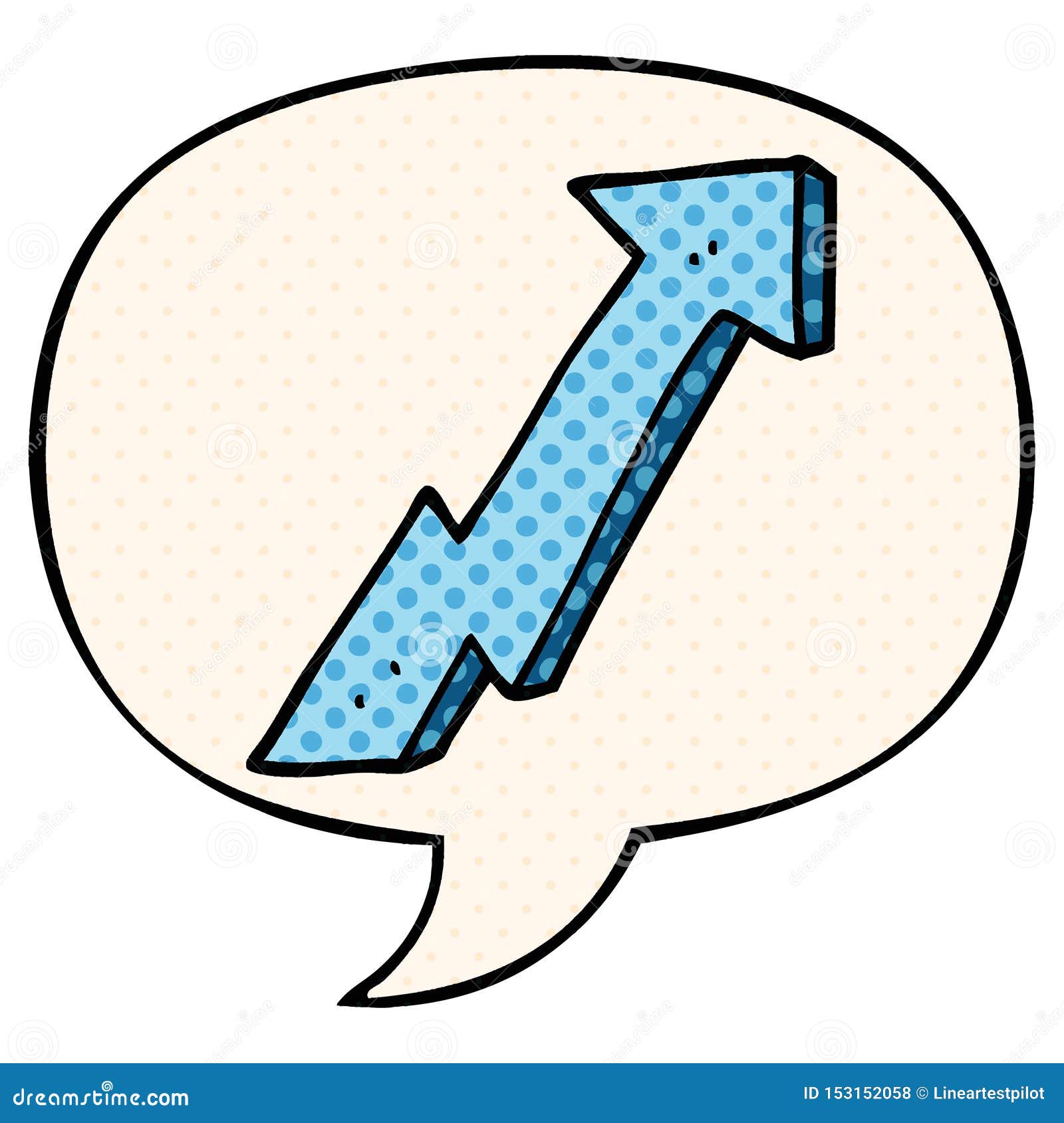 A Creative Cartoon Positive Growth Arrow and Speech Bubble in Comic ...