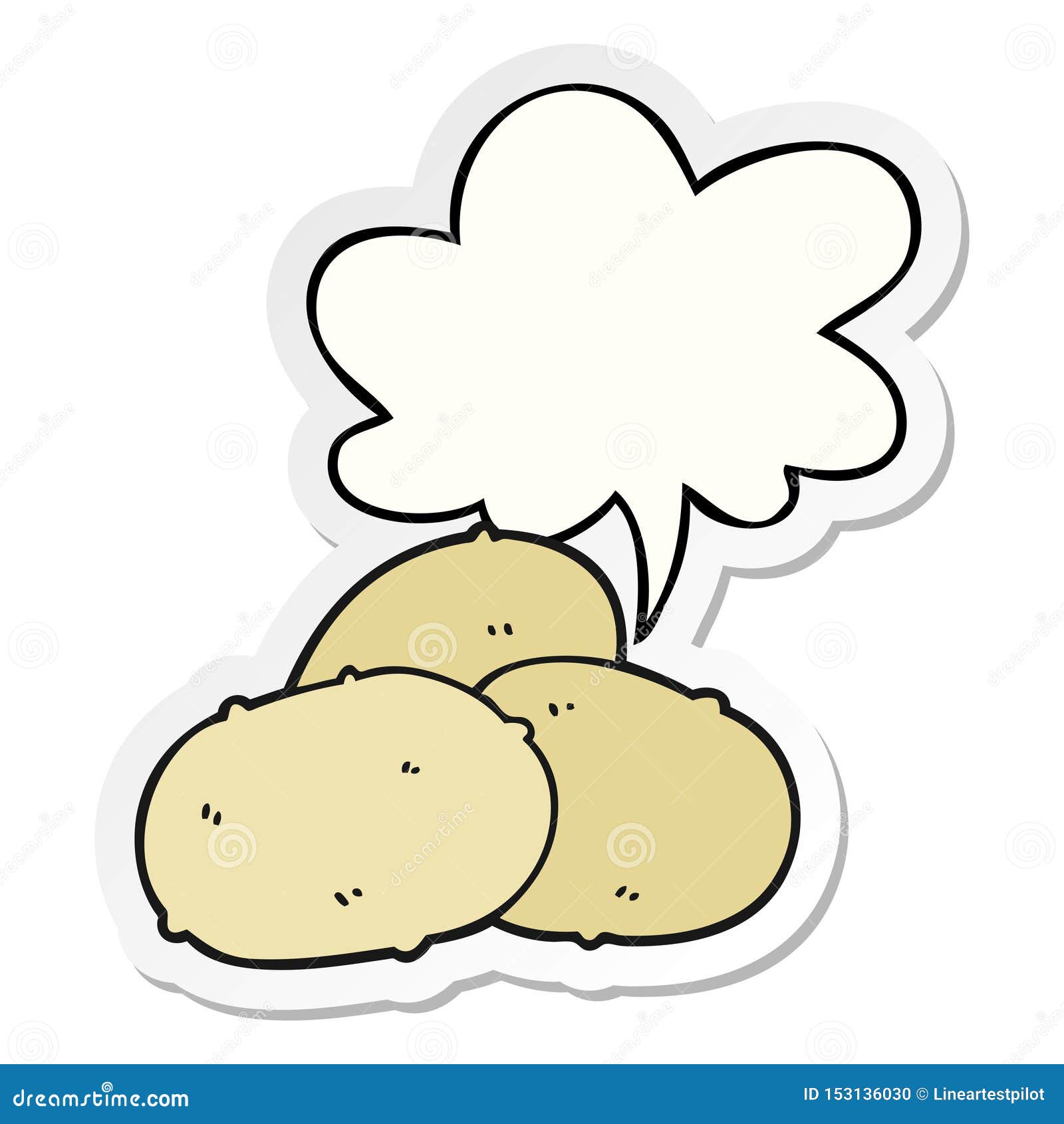 A Creative Cartoon Potatoes and Speech Bubble Sticker Stock Vector ...