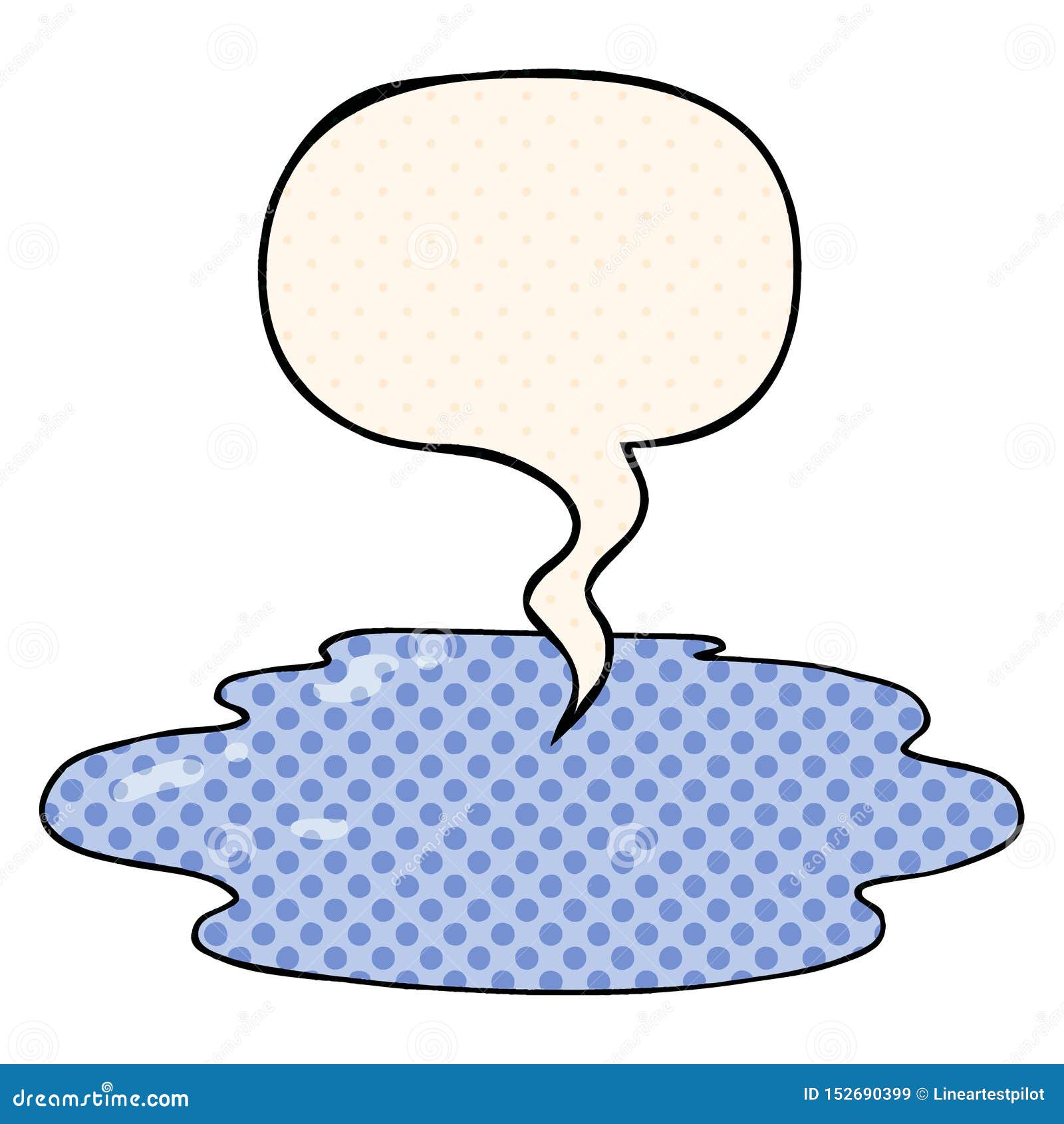 Cartoon Of Mud Puddle In The Middle Of The Road To Forest Vector ...