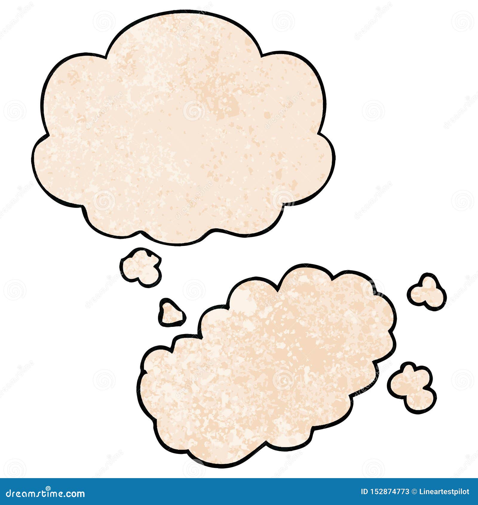 A Creative Cartoon Puff of Smoke and Thought Bubble in Grunge Texture ...