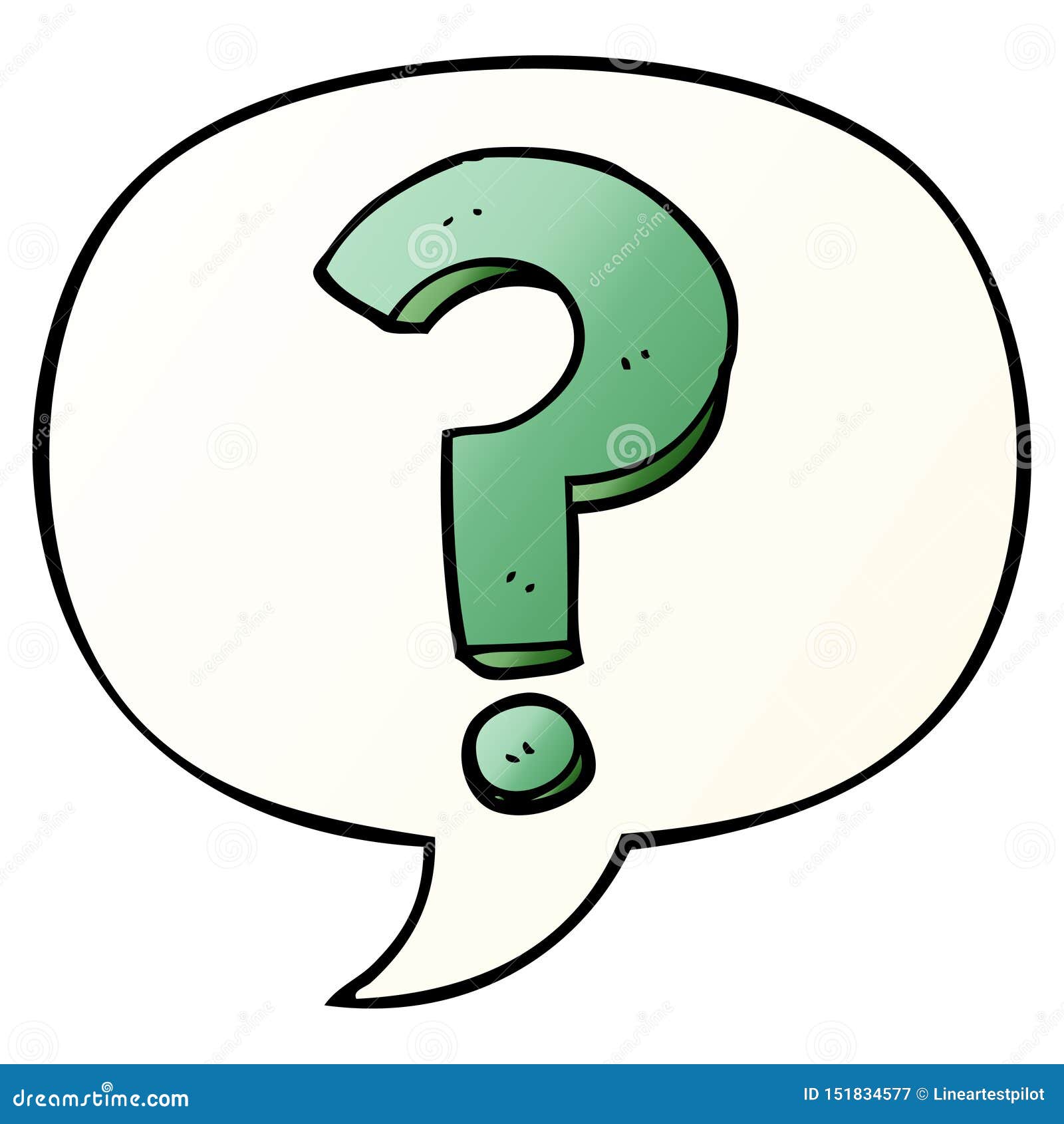 A Creative Cartoon Question Mark and Speech Bubble in Smooth Gradient ...