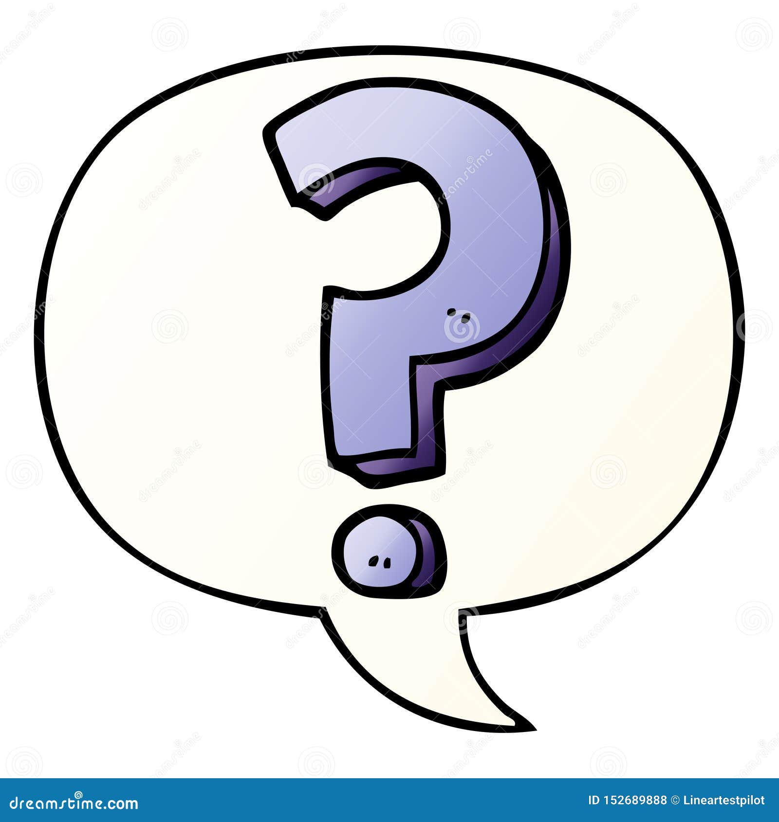A Creative Cartoon Question Mark and Speech Bubble in Smooth Gradient ...