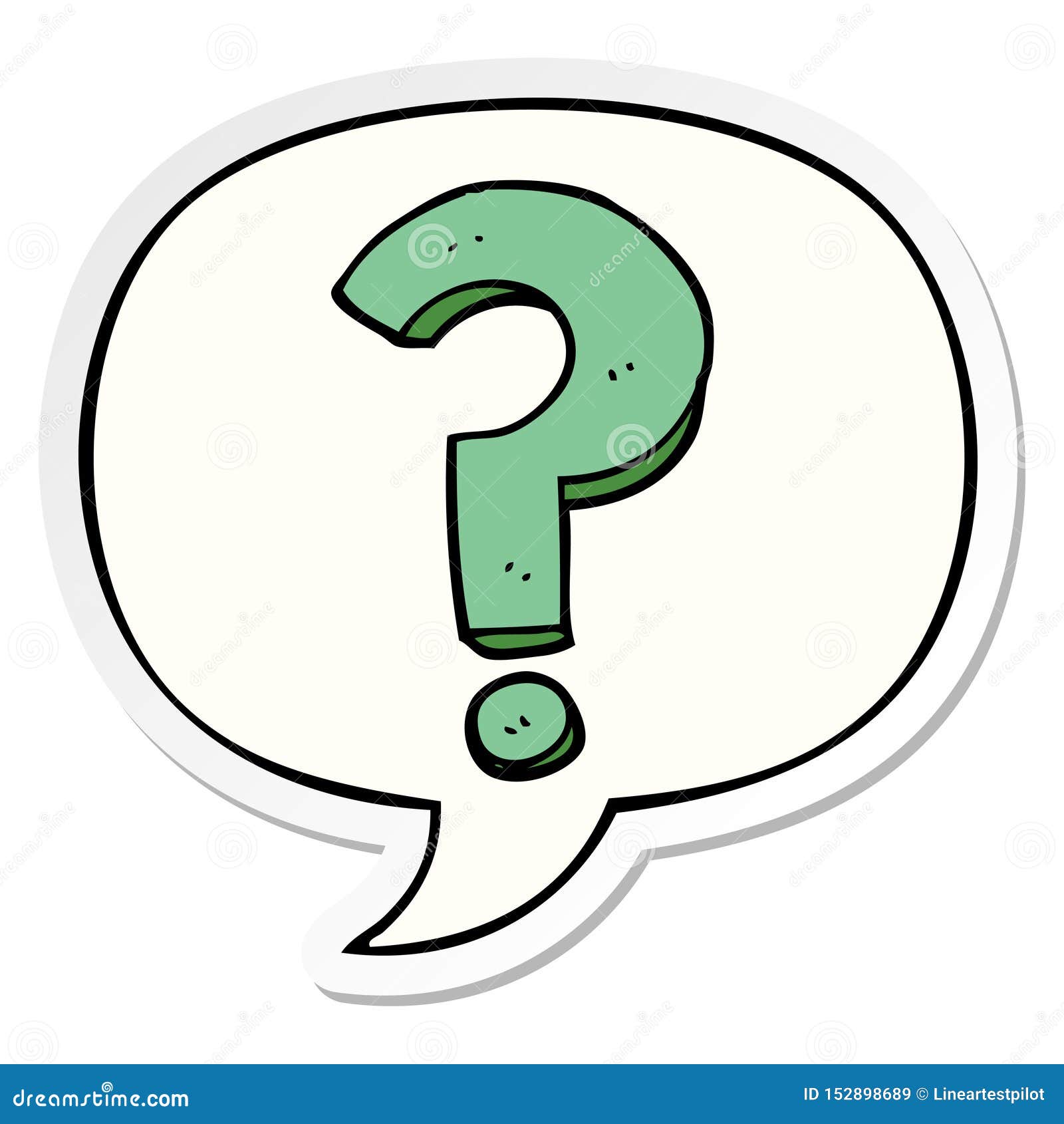 A Creative Cartoon Question Mark and Speech Bubble Sticker Stock Vector ...
