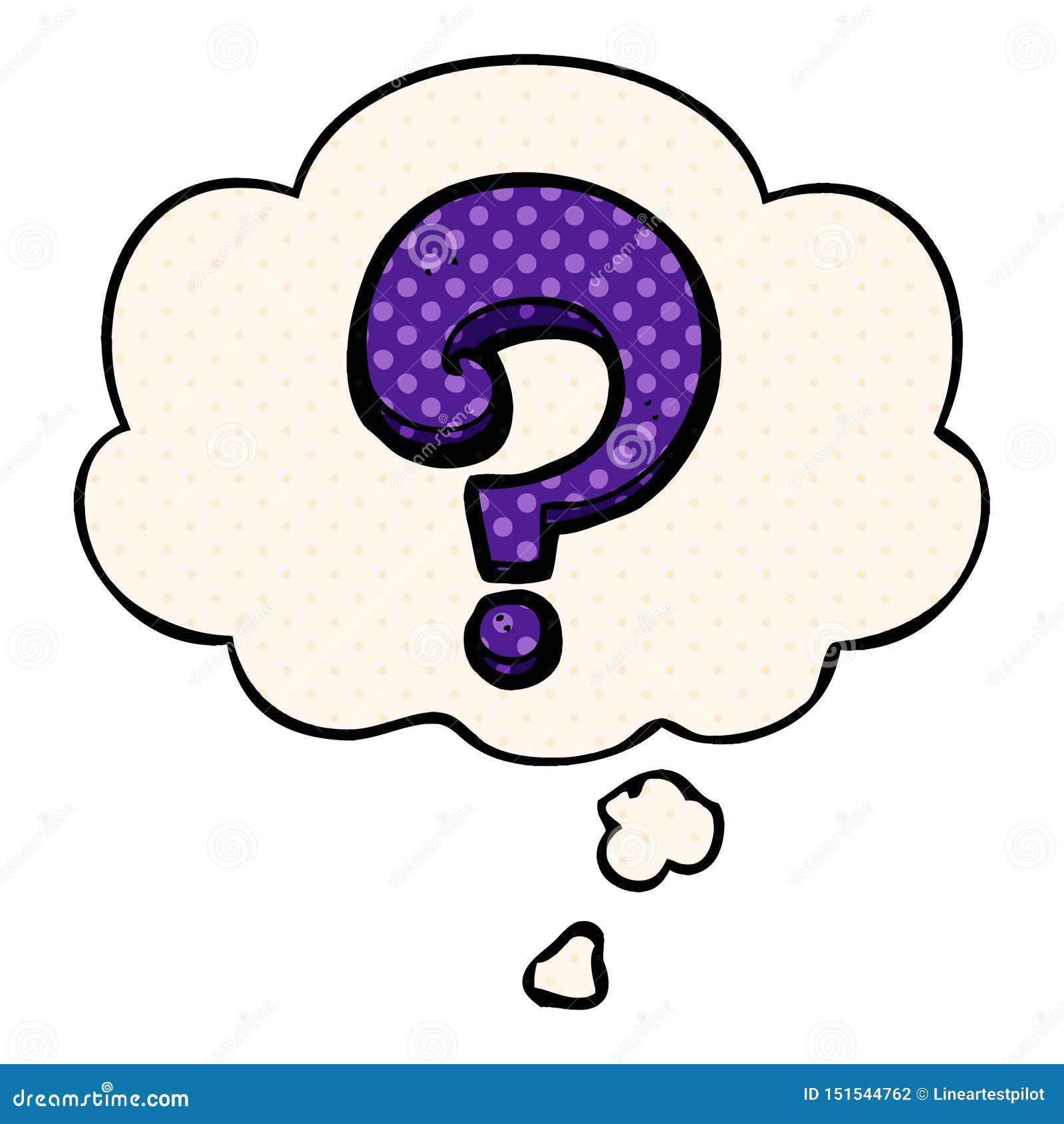 A Creative Cartoon Question Mark and Thought Bubble in Comic Book Style ...