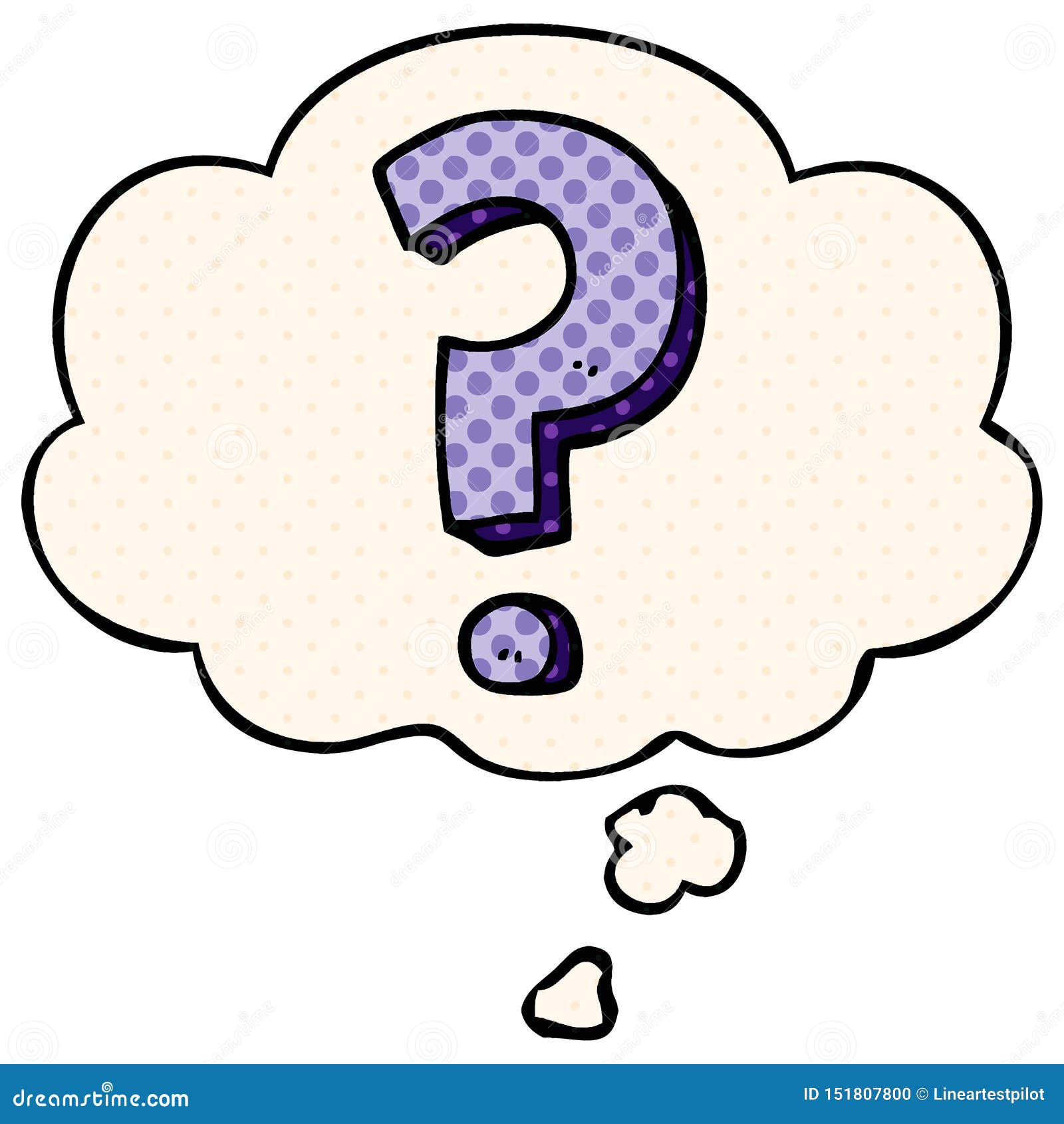 A Creative Cartoon Question Mark and Thought Bubble in Comic Book Style ...