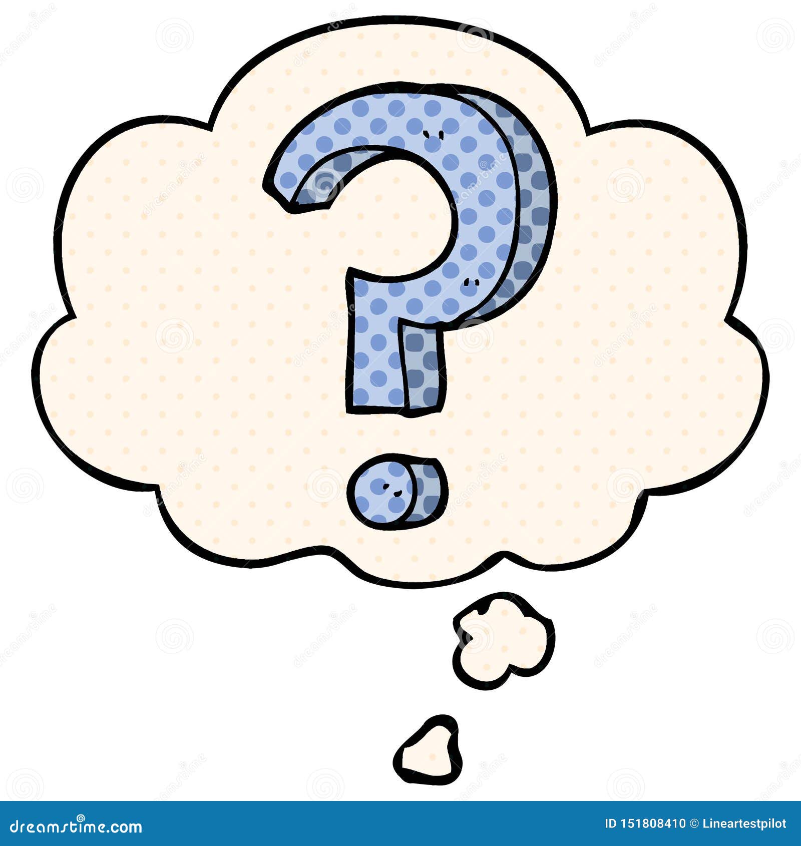 A Creative Cartoon Question Mark and Thought Bubble in Comic Book Style ...