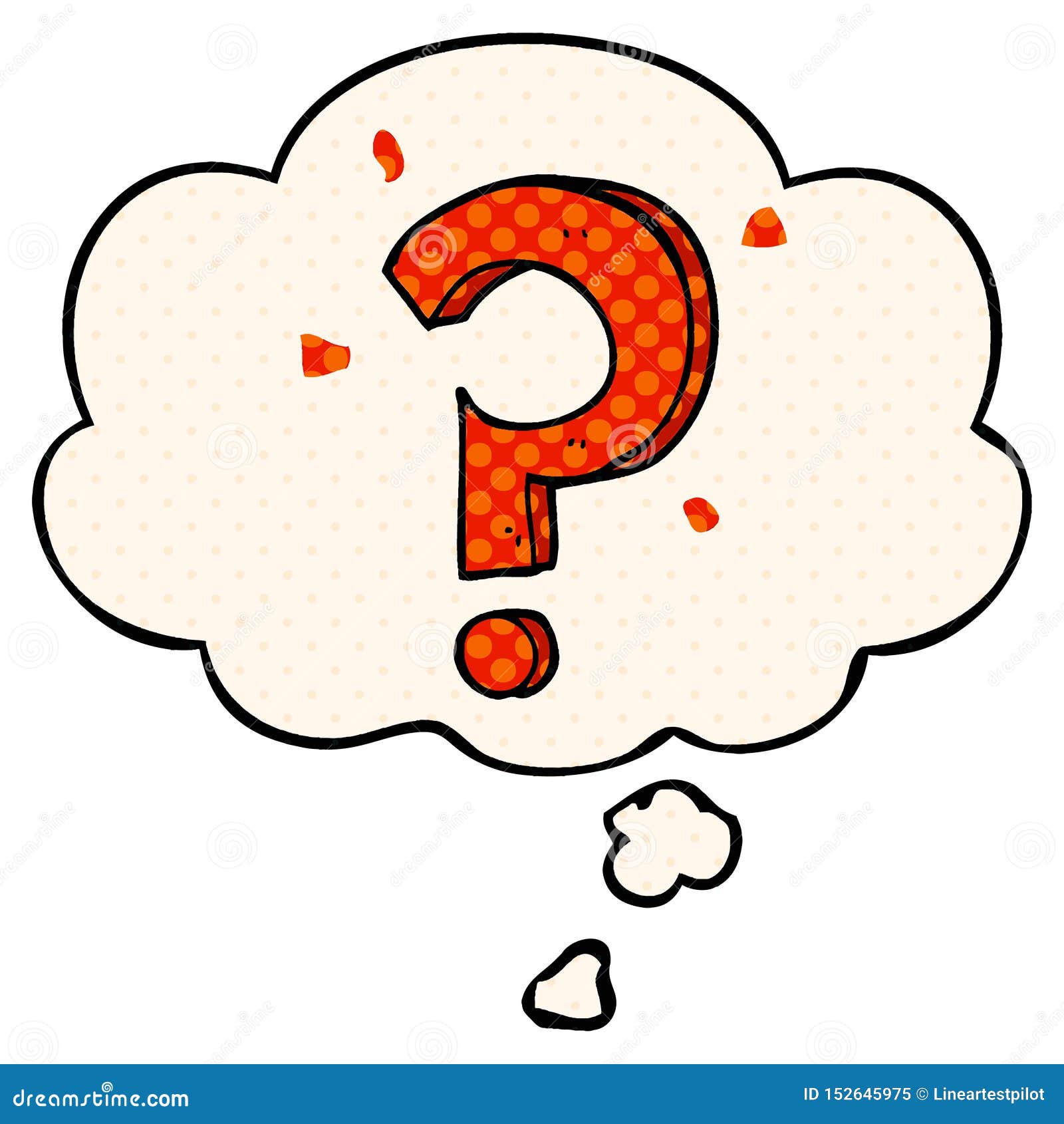 A Creative Cartoon Question Mark and Thought Bubble in Comic Book Style ...