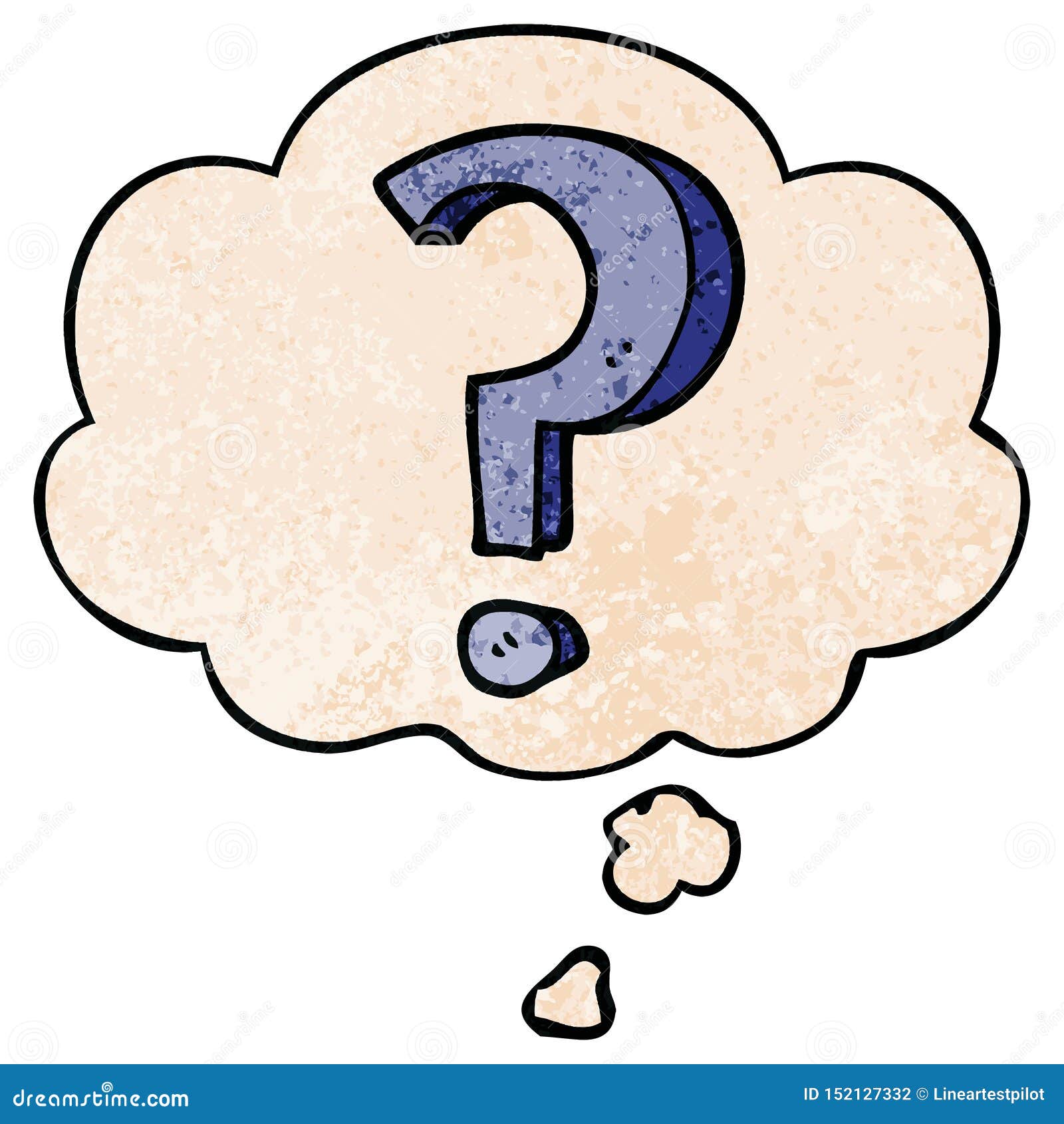 A Creative Cartoon Question Mark and Thought Bubble in Grunge Texture ...