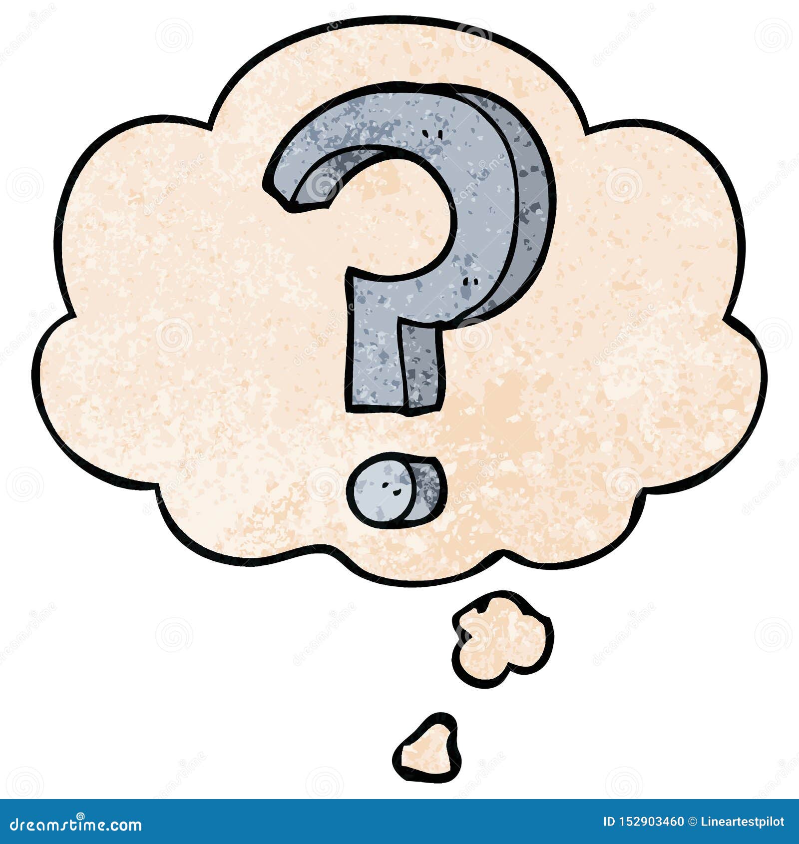 A Creative Cartoon Question Mark and Thought Bubble in Grunge Texture ...