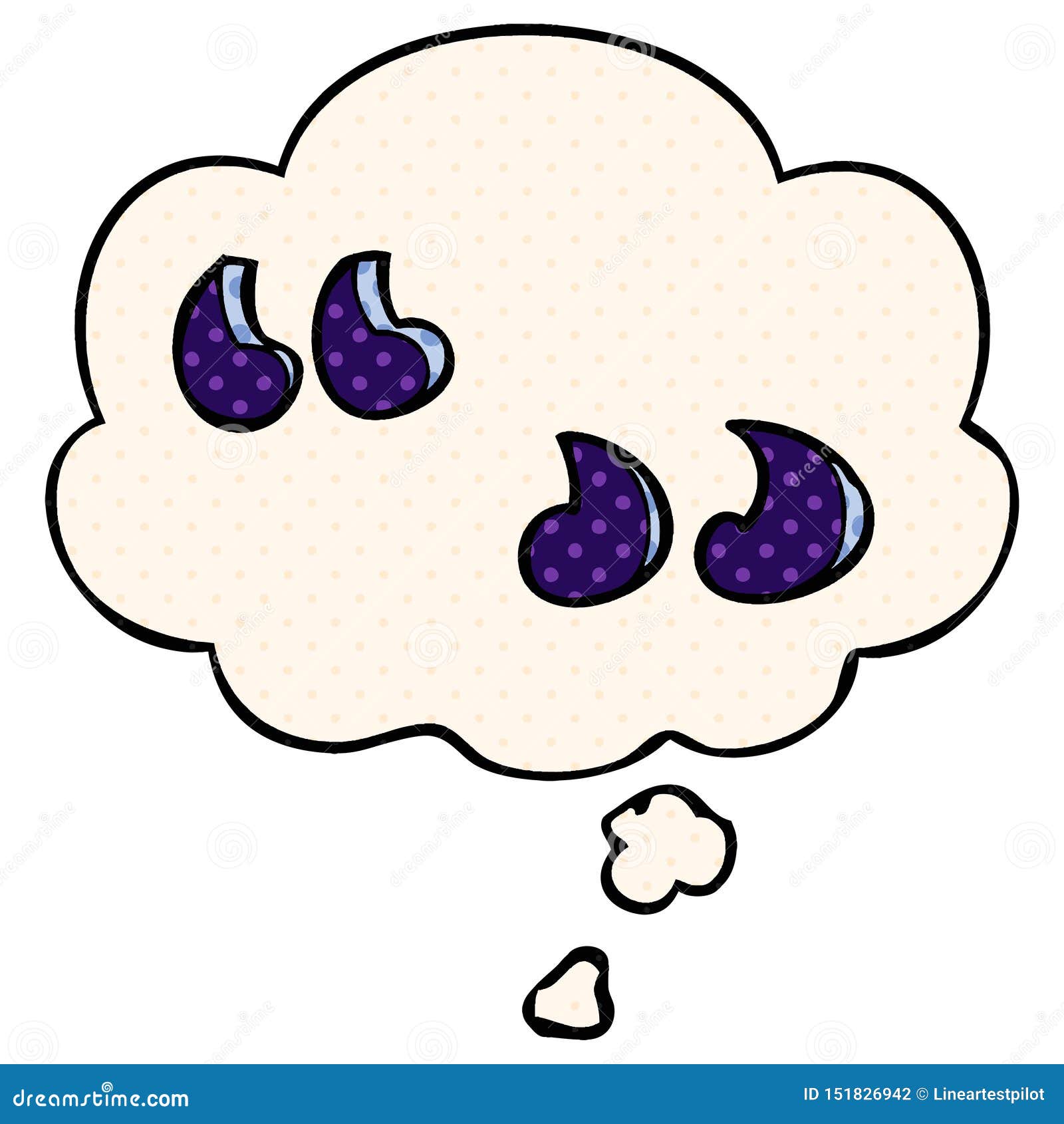A Creative Cartoon Quotation Marks and Thought Bubble in Comic Book ...