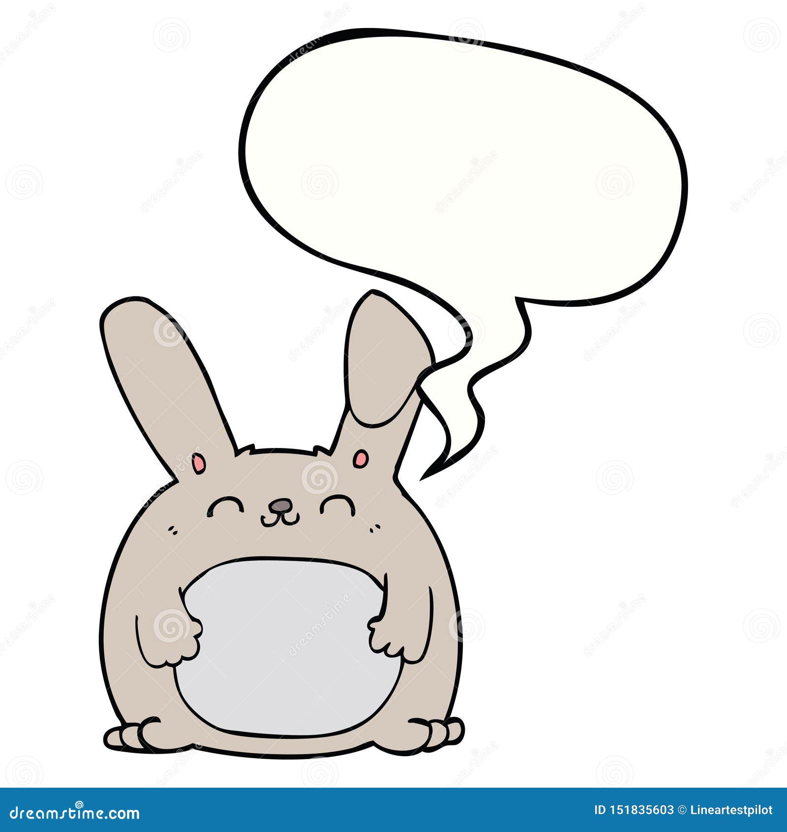 A Creative Cartoon Rabbit and Speech Bubble Stock Vector - Illustration ...