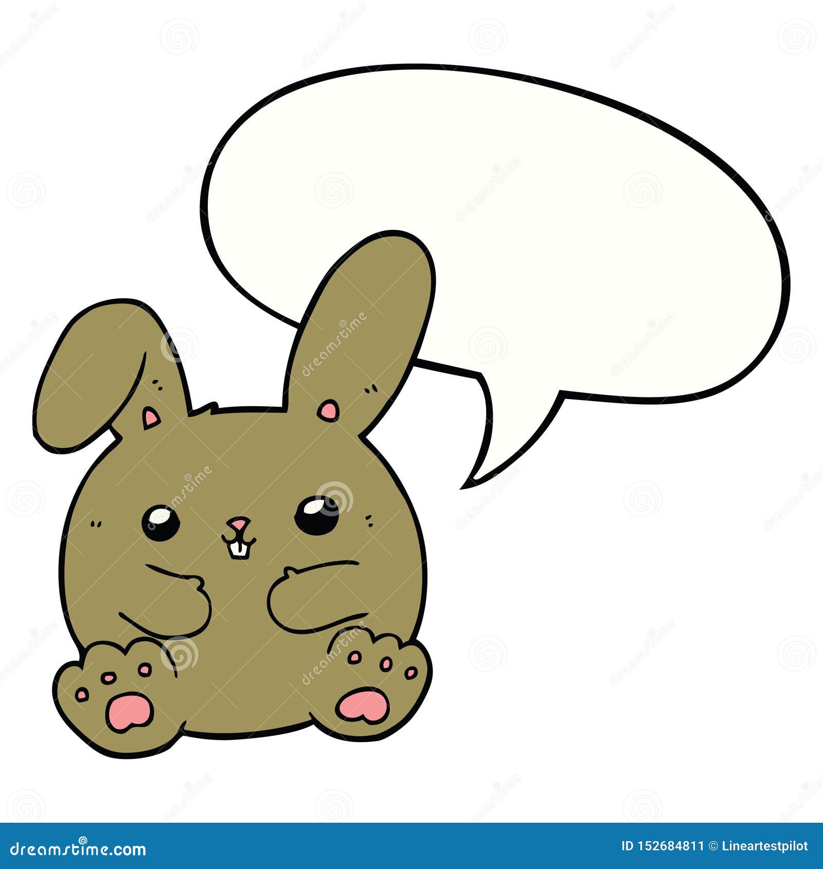 A Creative Cartoon Rabbit and Speech Bubble Stock Vector - Illustration ...