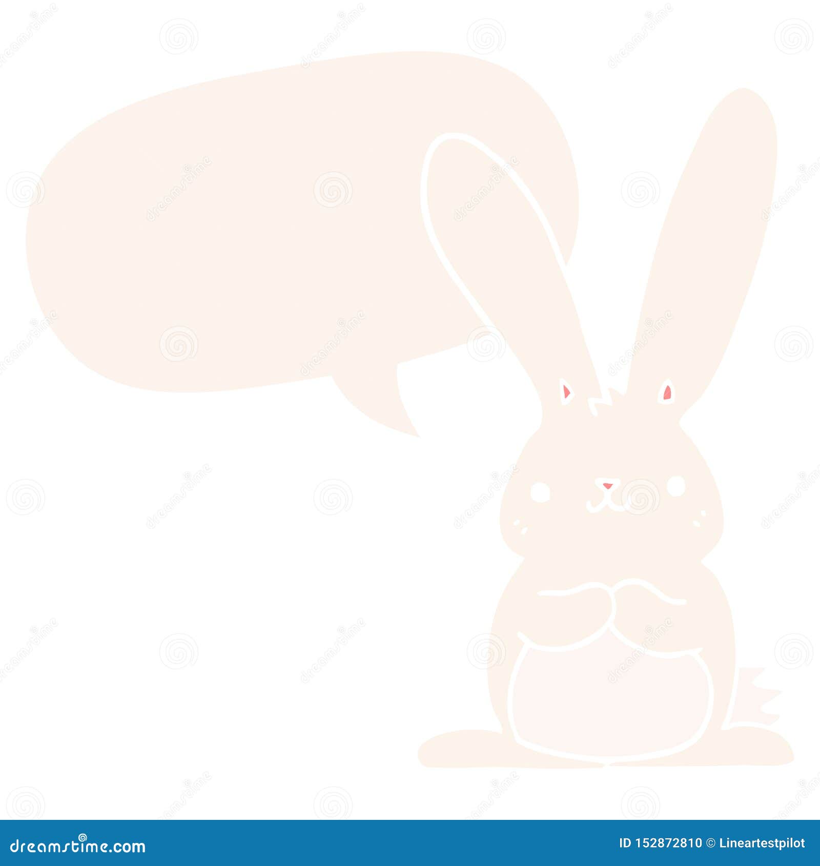 A Creative Cartoon Rabbit and Speech Bubble in Retro Style Stock Vector ...