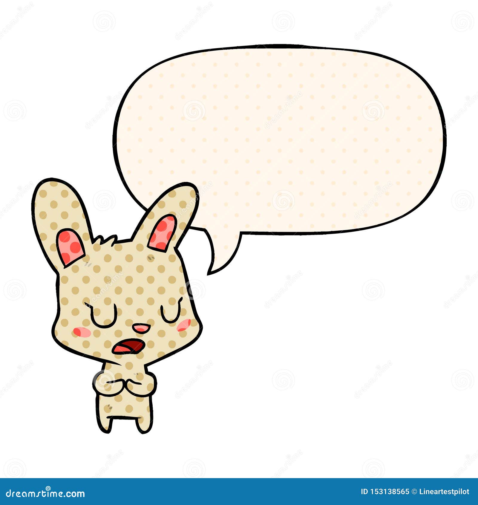 A Creative Cartoon Rabbit Talking and Speech Bubble in Comic Book Style ...