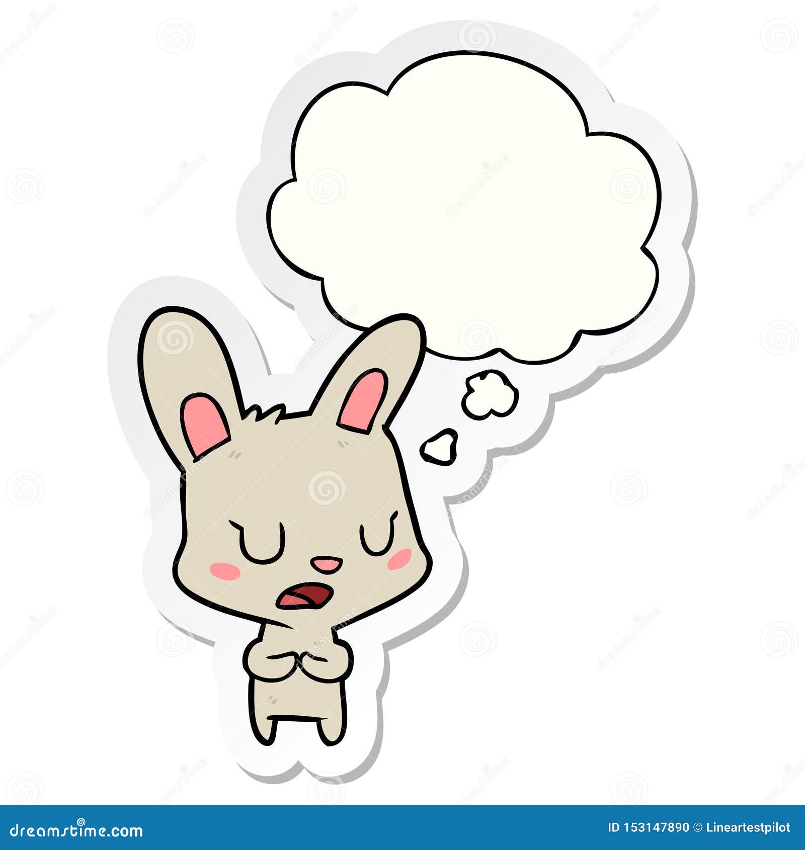 A Creative Cartoon Rabbit Talking and Thought Bubble As a Printed ...