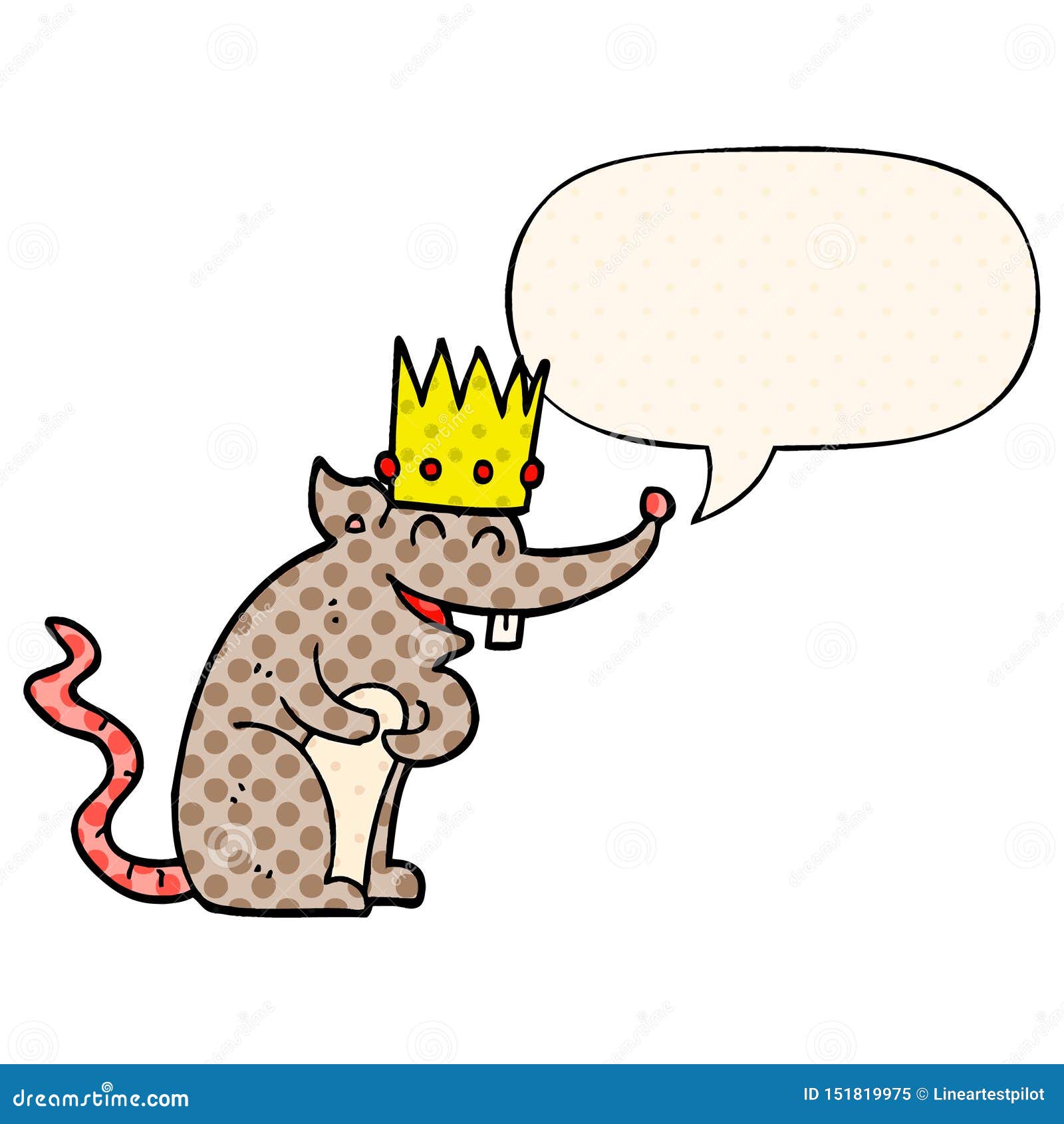A Creative Cartoon Rat King Laughing and Speech Bubble in Comic Book ...