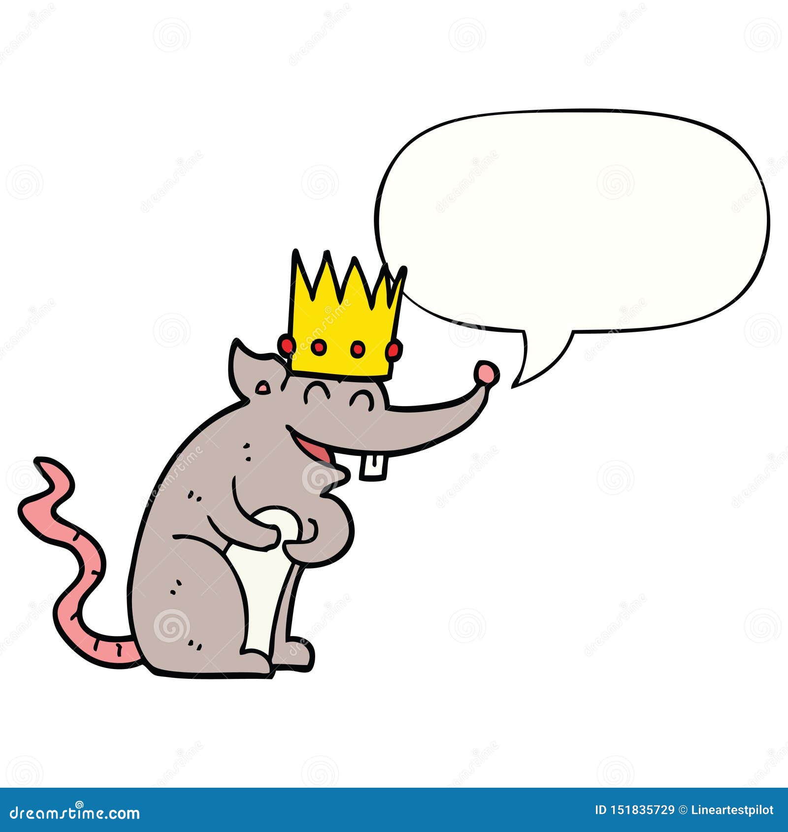 A Creative Cartoon Rat King Laughing and Speech Bubble Stock Vector ...