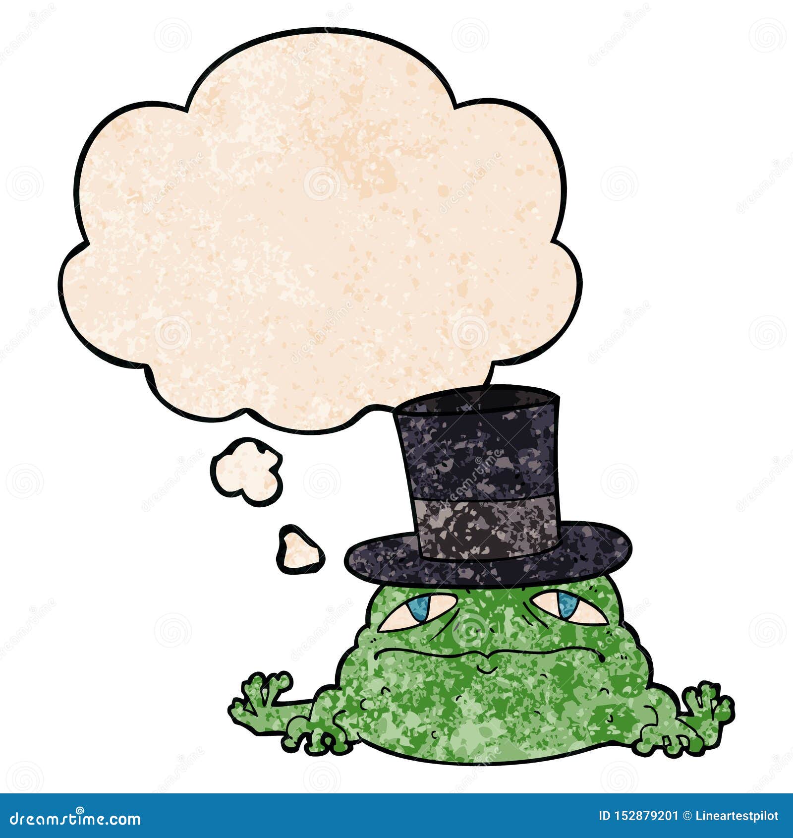 A Creative Cartoon Rich Toad and Thought Bubble in Grunge Texture ...