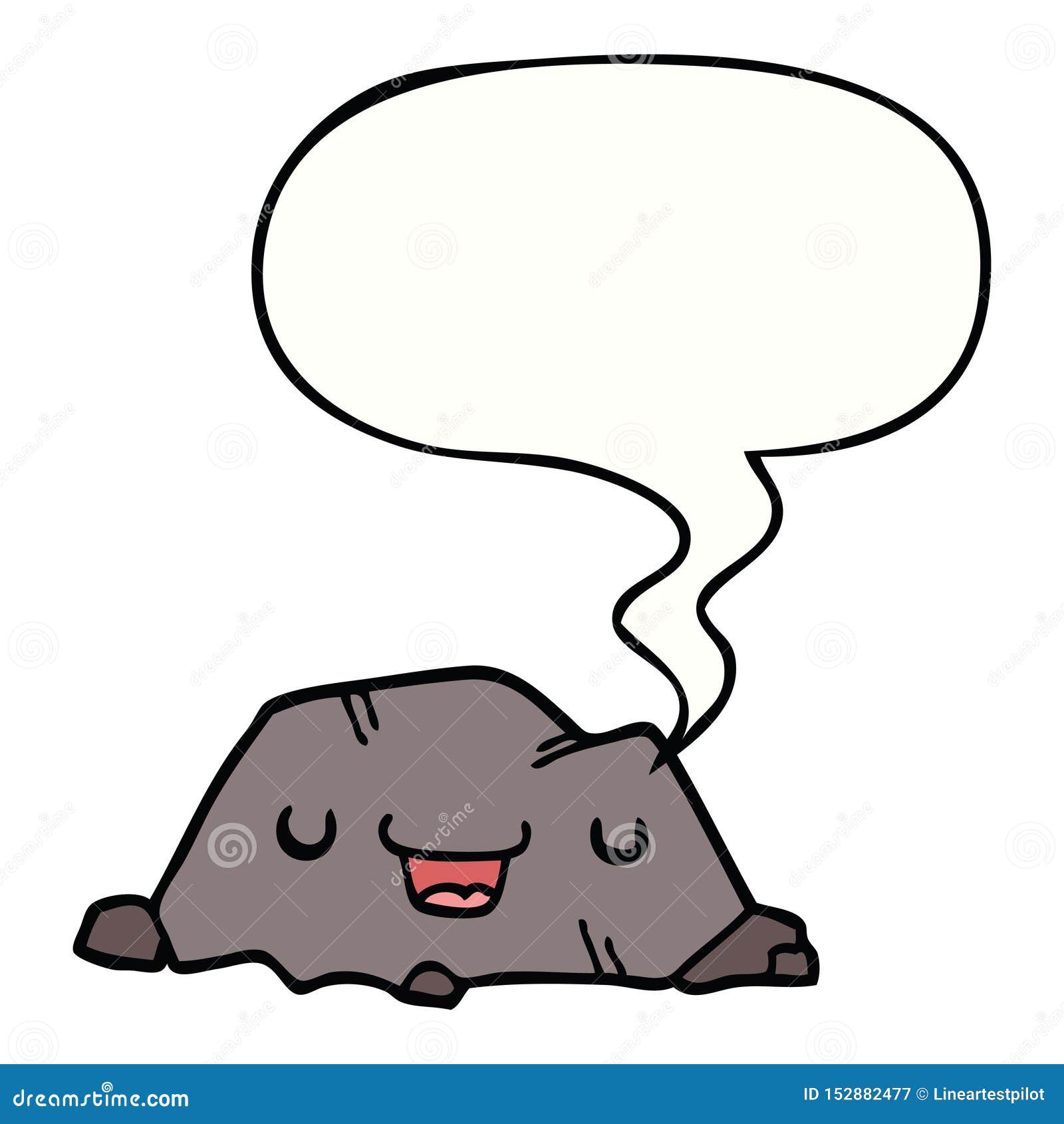 A Creative Cartoon Rock and Speech Bubble Stock Vector - Illustration ...