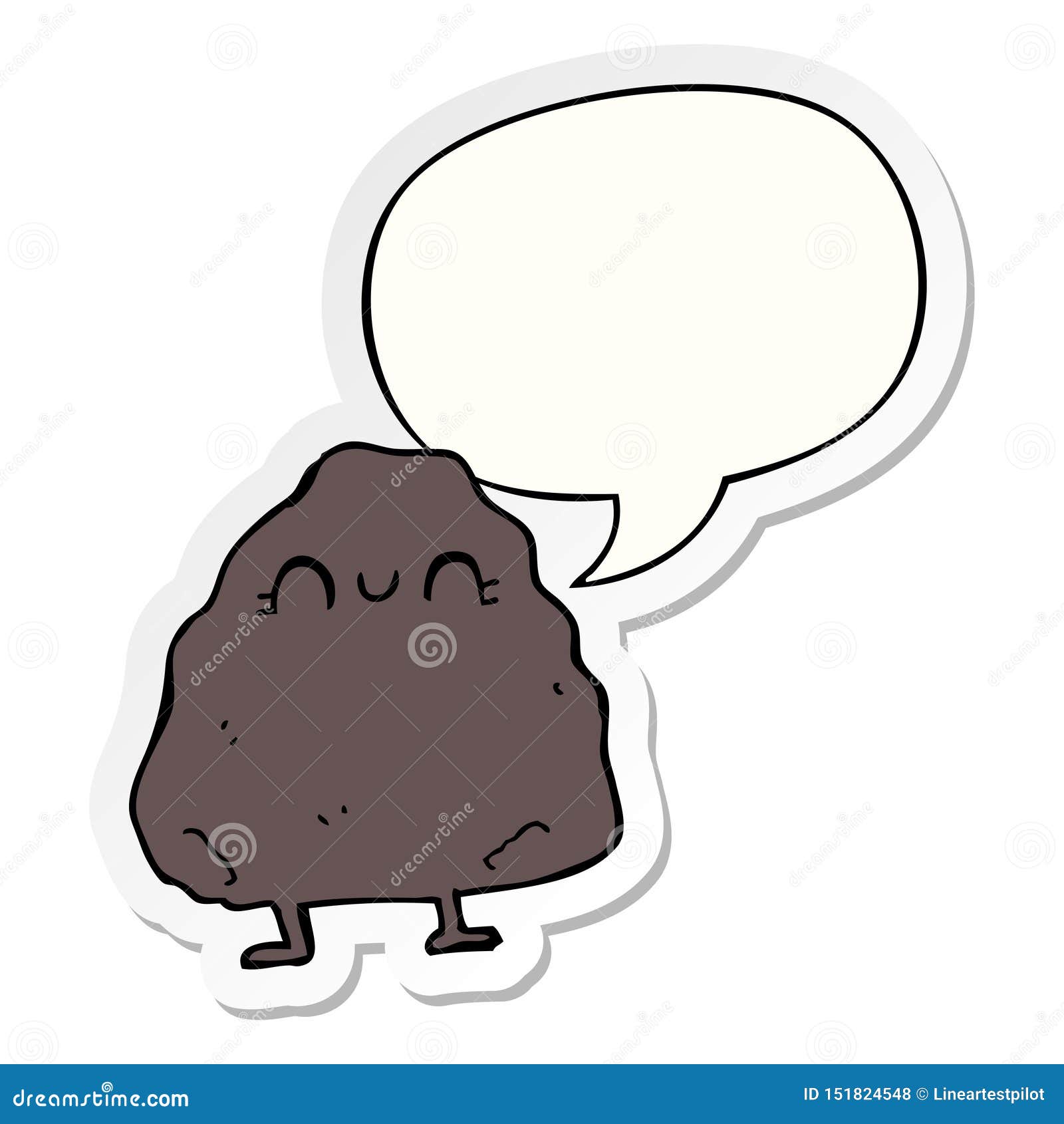 A Creative Cartoon Rock and Speech Bubble Sticker Stock Vector ...
