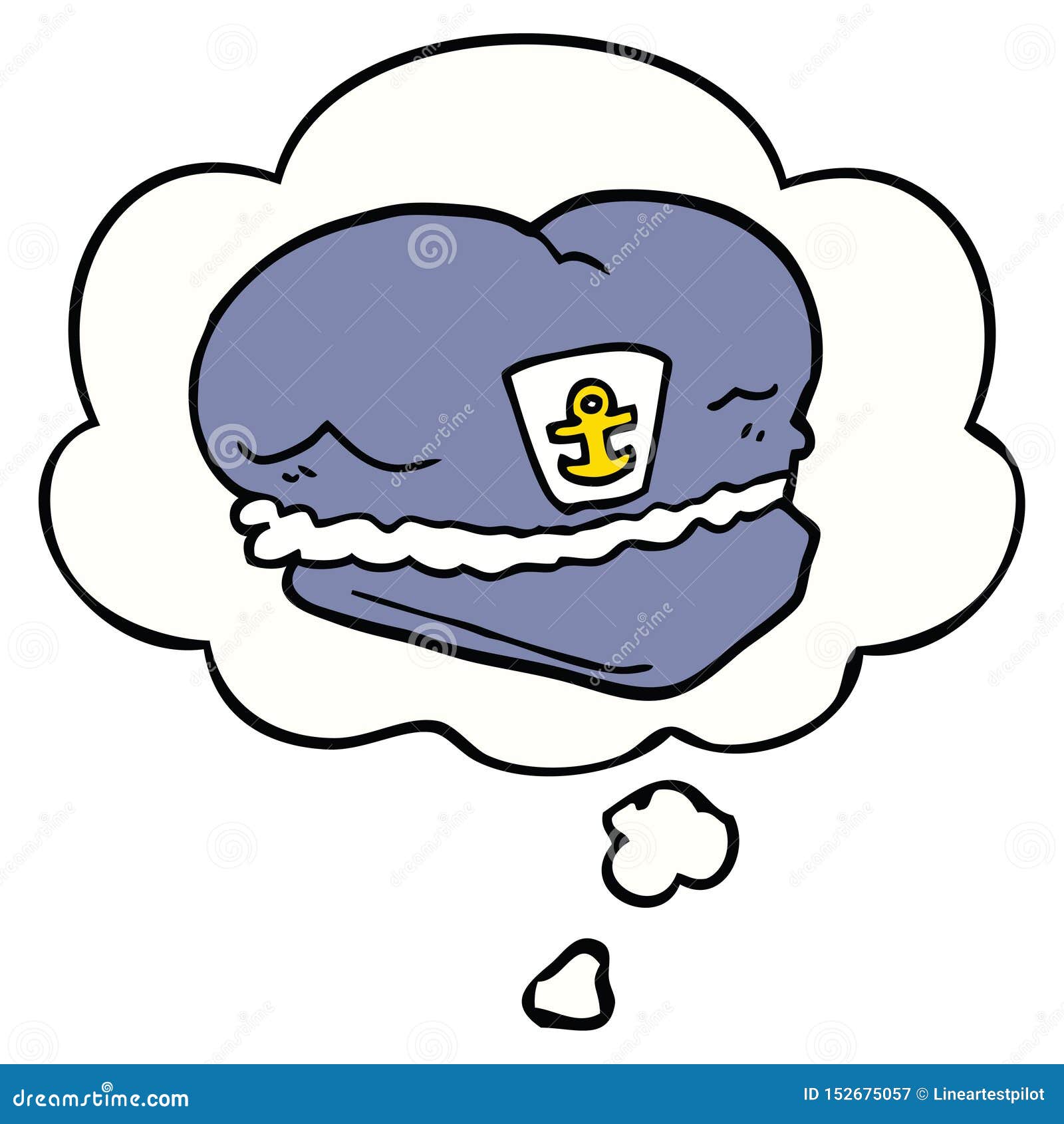 A Creative Cartoon Sailor Hat and Thought Bubble Stock Vector ...